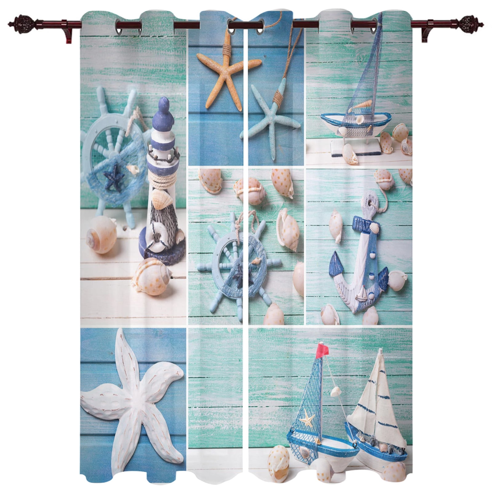 Marine Lighthouse Anchor Window Curtains for Living Room Home r Child ...