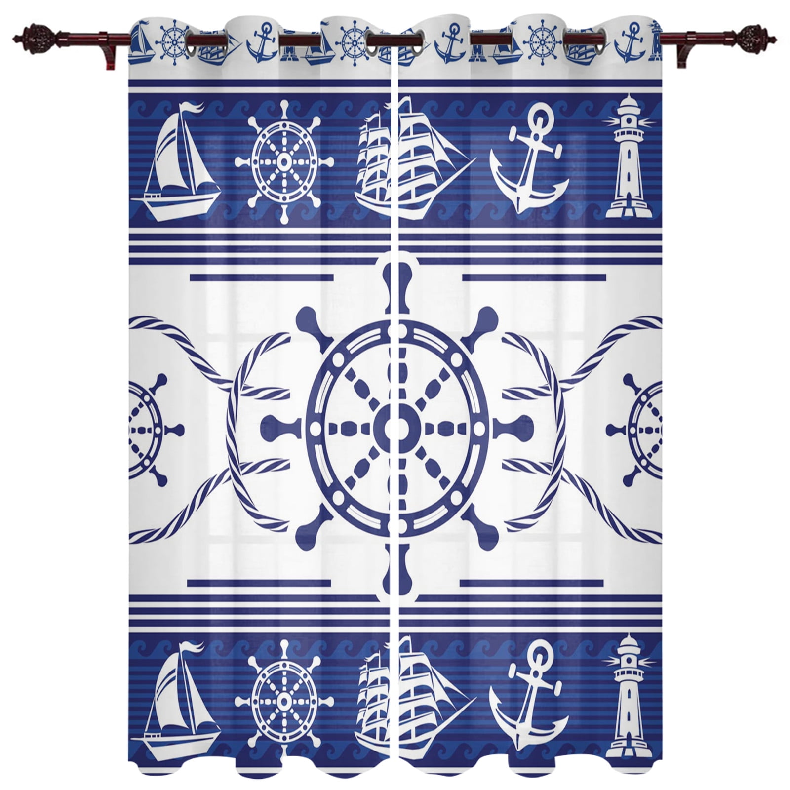 Marine Lighthouse Anchor Window Curtains for Living Room Home r Child ...