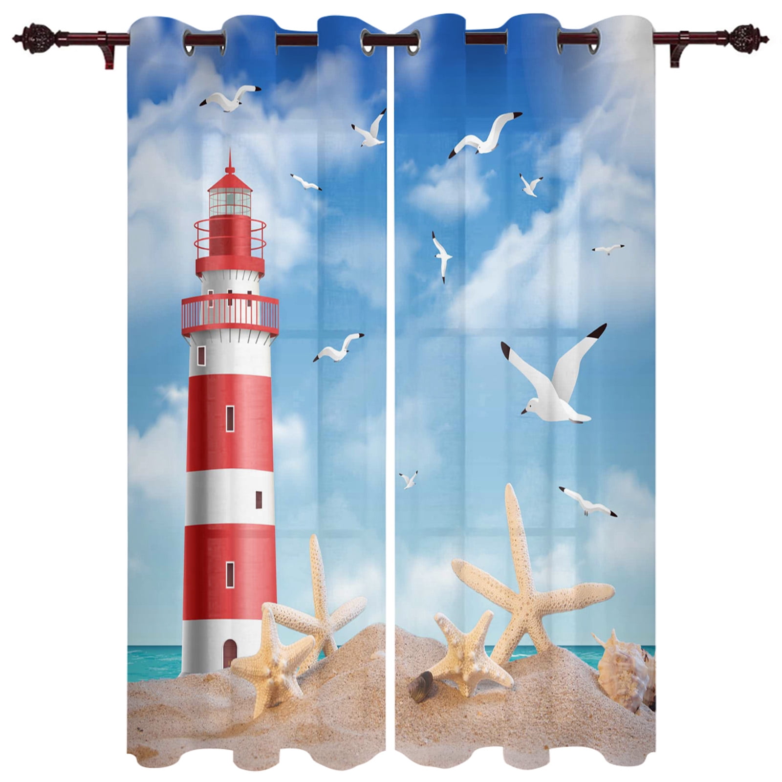 Marine Lighthouse Anchor Window Curtains for Living Room Home r Child ...