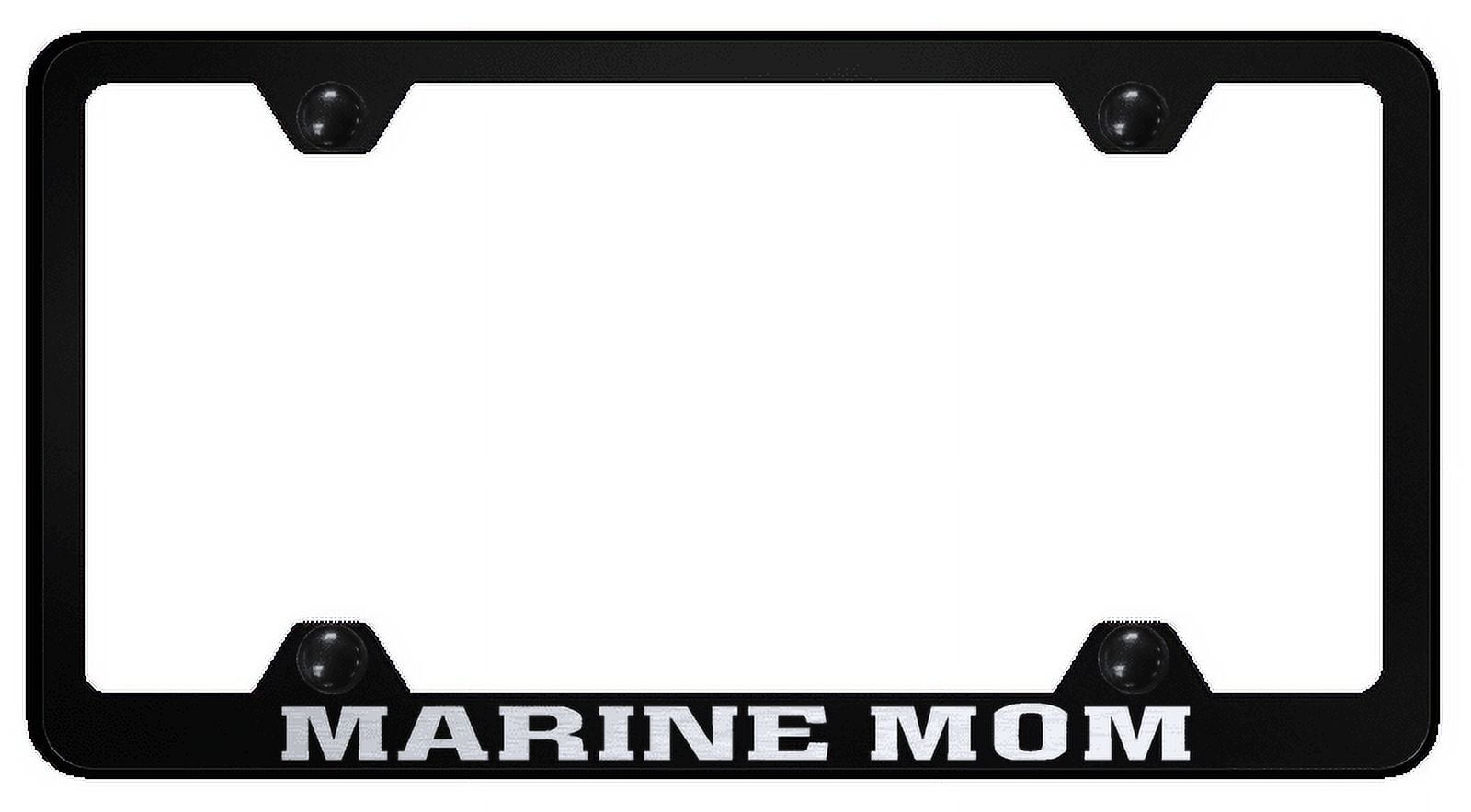 Marine Mom Laser Etched Stainless Steel Wide Body License Plate Frame ...