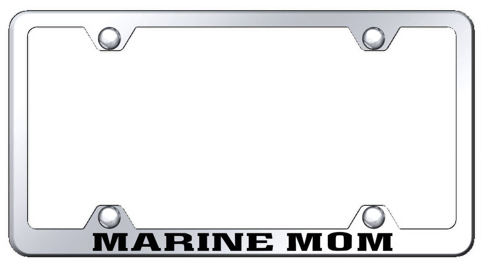 Marine Mom Laser Etched Stainless Steel Wide Body License Plate Frame ...