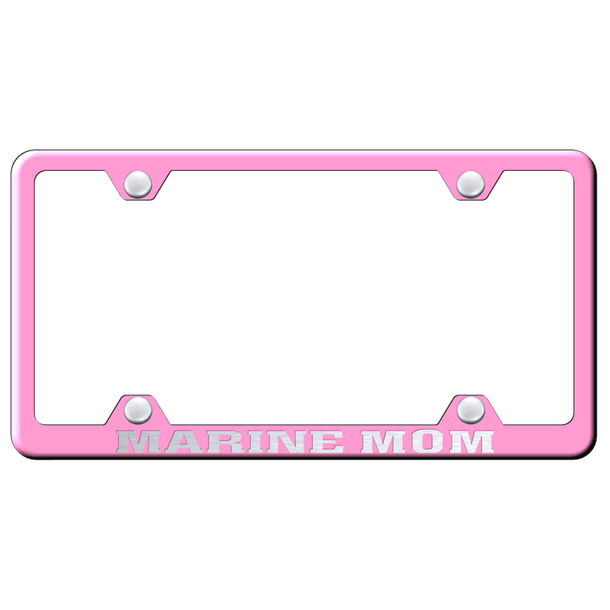 Marine Mom Laser Etched Stainless Steel Wide Body License Plate Frame ...