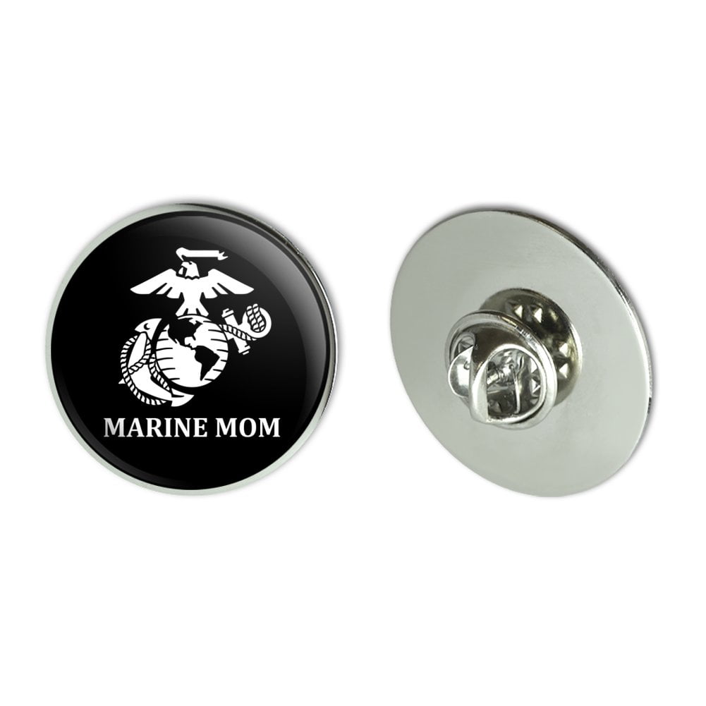 Marine Mom USMC White Logo on Black Officially Licensed Metal 1.1" Tie ...