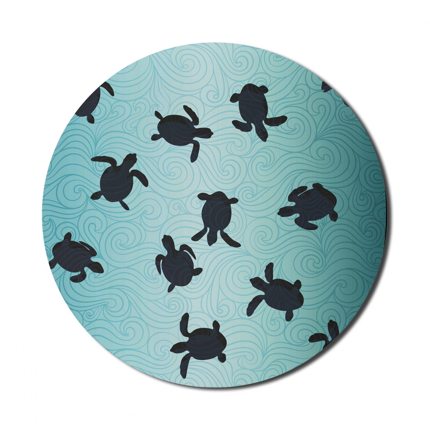 Marine Mouse Pad for Computers, Baby Sea Turtles Swimming Silhouette ...