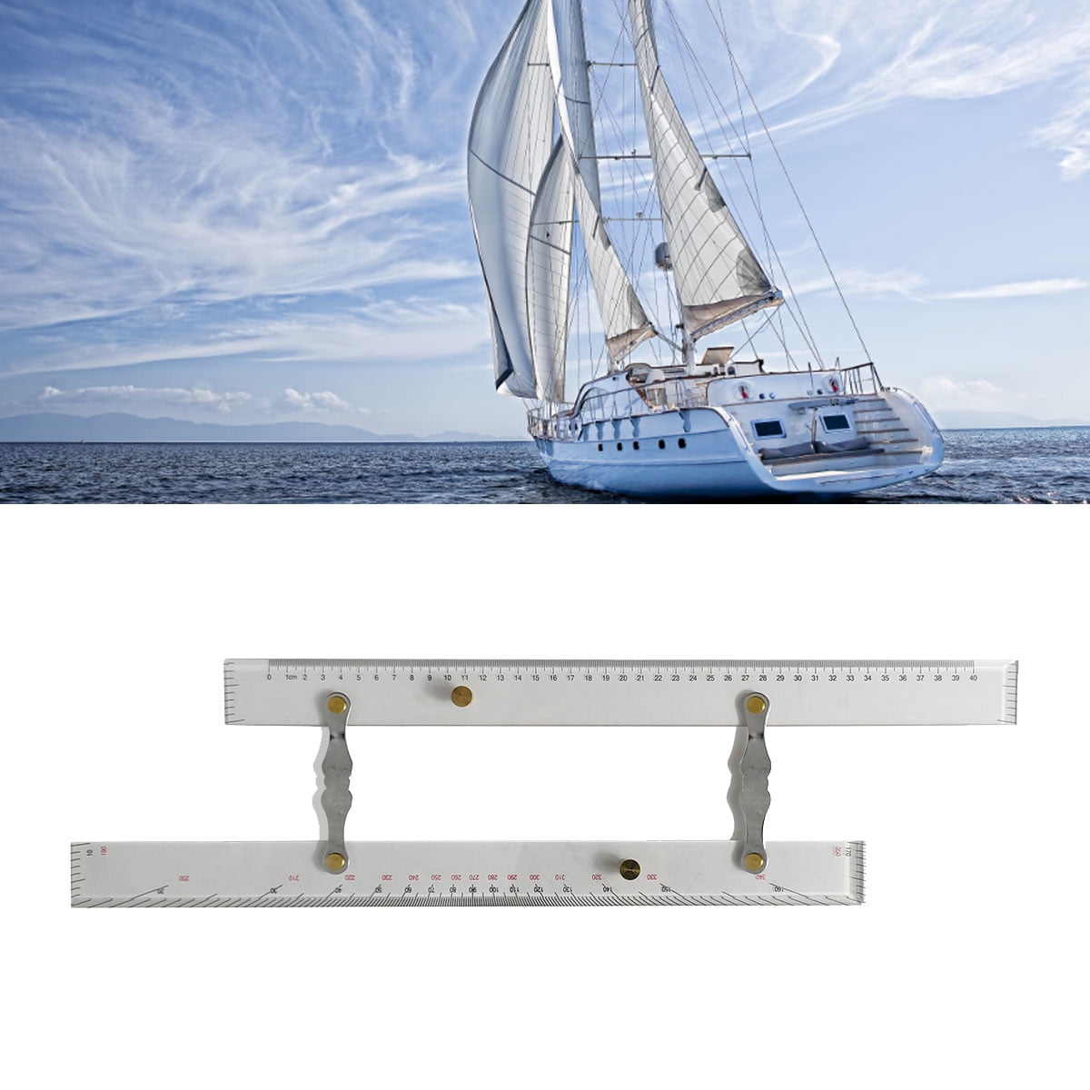 Marine Navigation Parallel Ruler Clear Scale High Accuracy Transparency ...