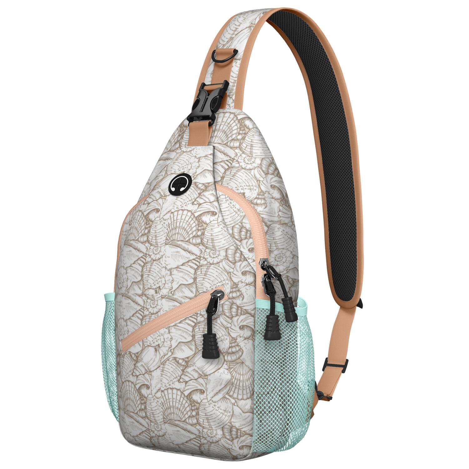 Marine Ocean Sling Backpack with Seashell Design – Unisex Crossbody ...