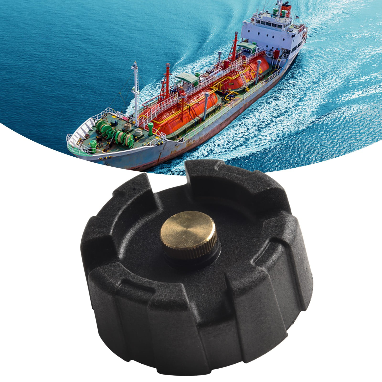 Marine Outboard Fuel Tank Cap ABS Black Replacement Cover for 12L/24L ...