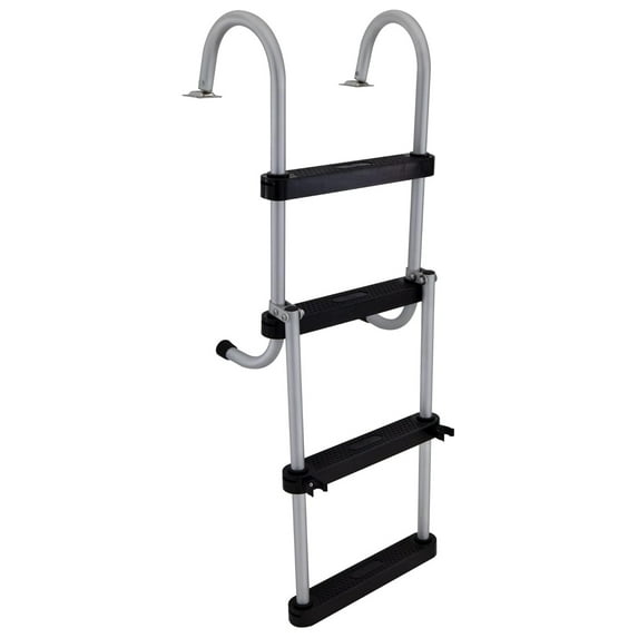 Marine Pontoon Boat 4 Step Folding Boarding Ladder AL-B4 Anodized ...