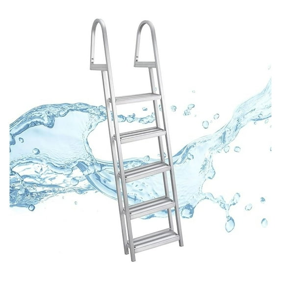 Marine Pontoon Boat Dock Heavy Duty Aluminum Removable Boarding Ladder ...