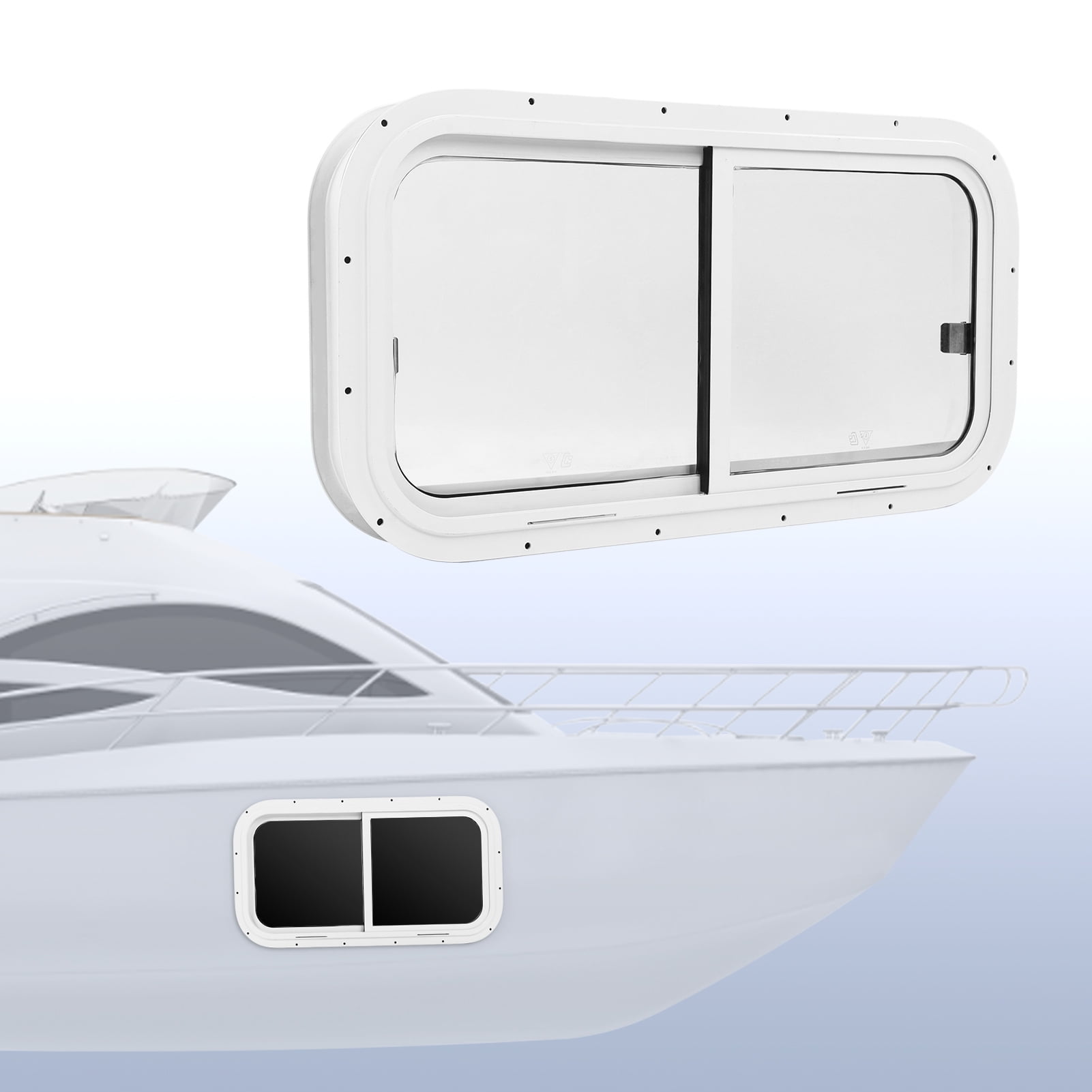 Marine Portlight Window, 845x445mm Horizontal Slide Boat Porthole ...
