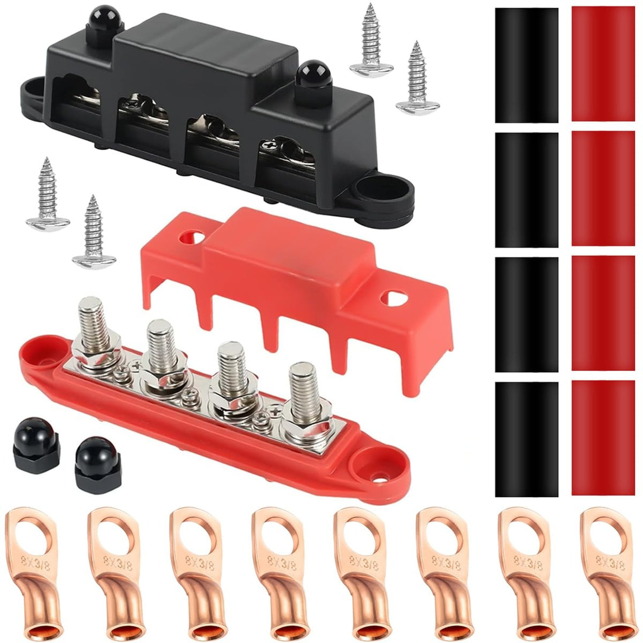 Marine Power Distribution Block with M8 Terminal Studs for 12V Systems ...