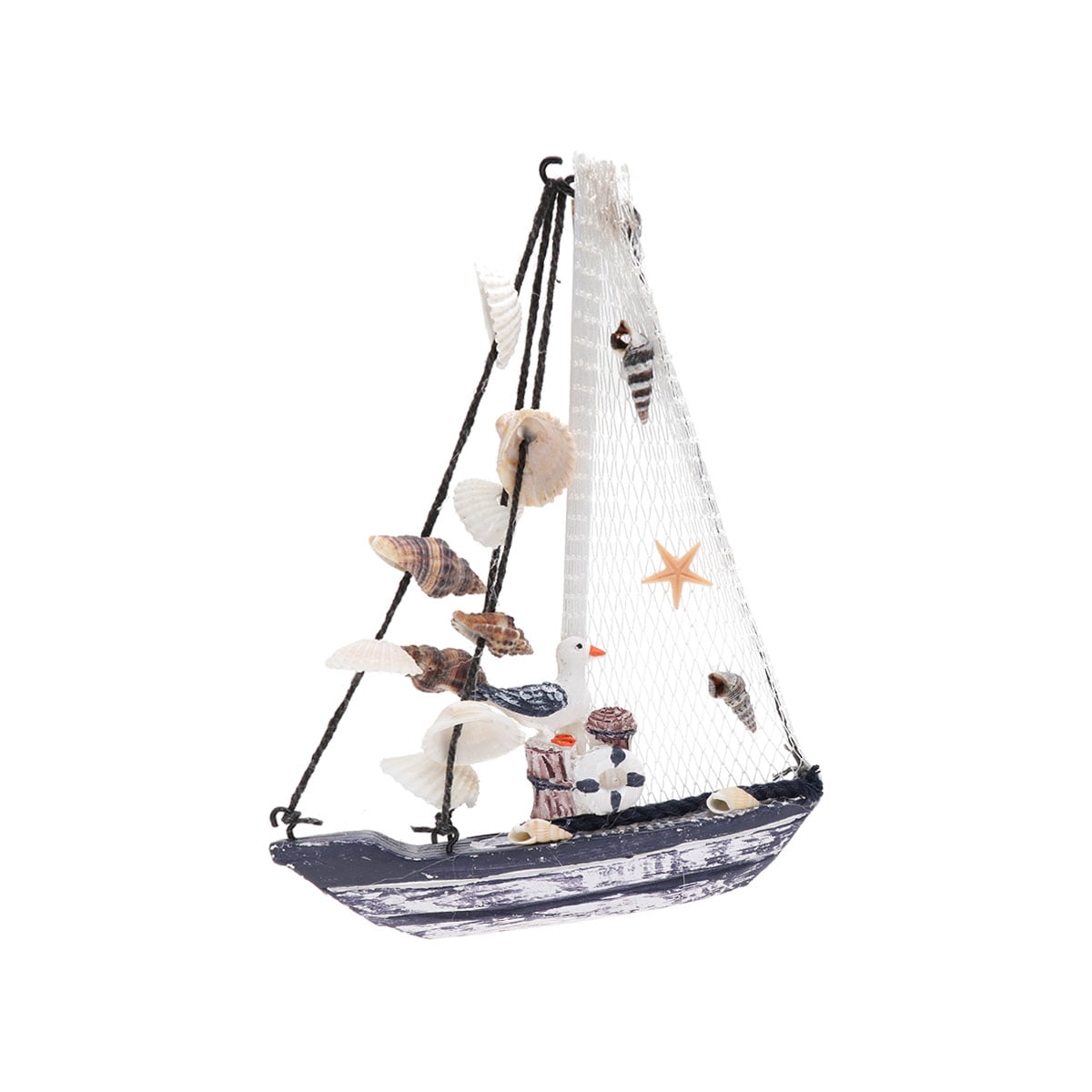 Marine Shell Sailing Boat Ship Model Mini Wooden Old Sailing Boat ...