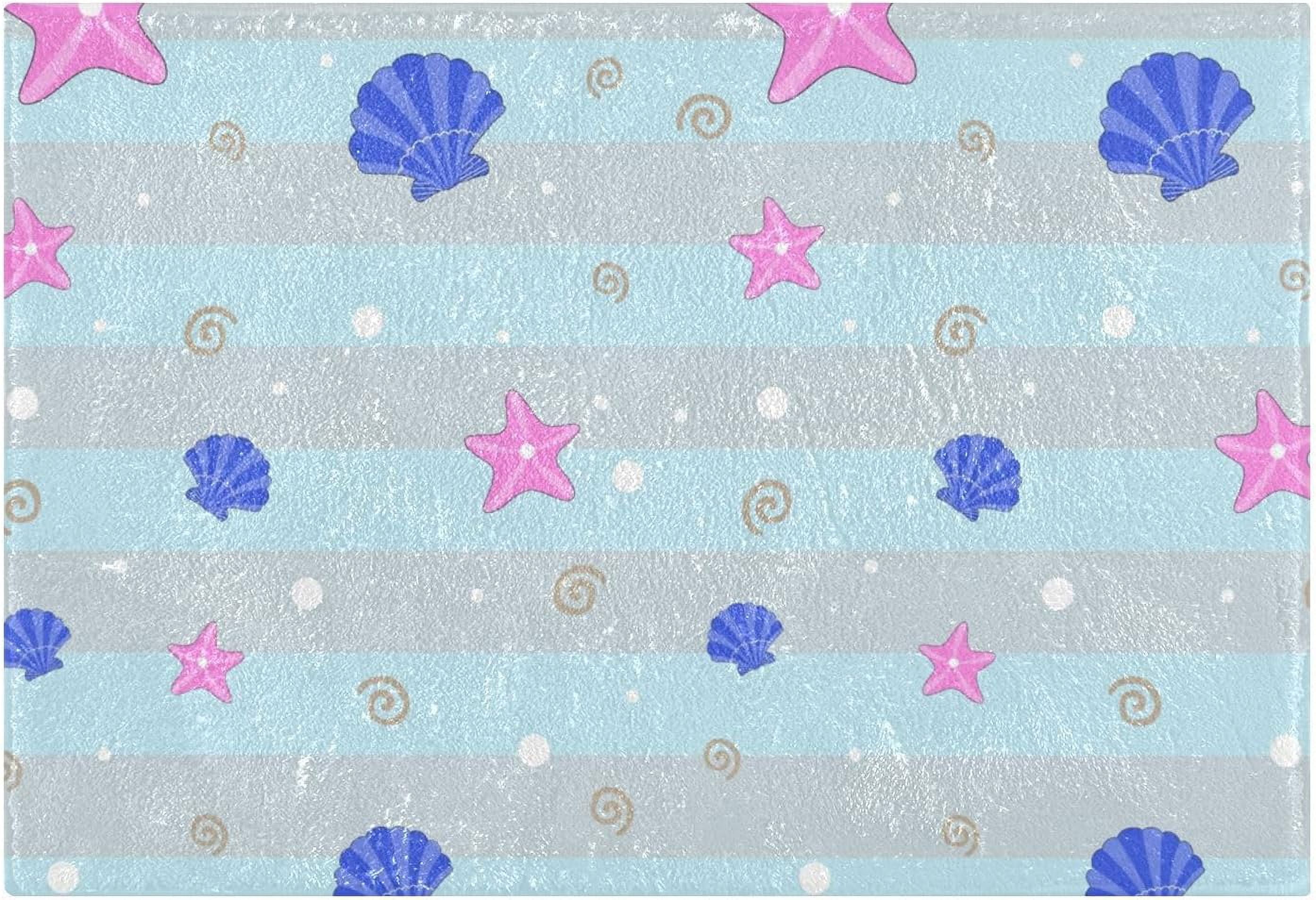 Marine Shell Starfish Bathroom Rug Rectangular Bath Mat Non Slip Bath ...