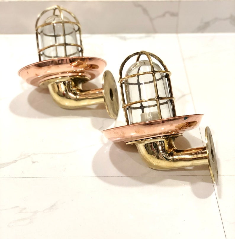 Marine Ship Antique Brass Swan Passage Bulkhead Light – Nautical Wall ...