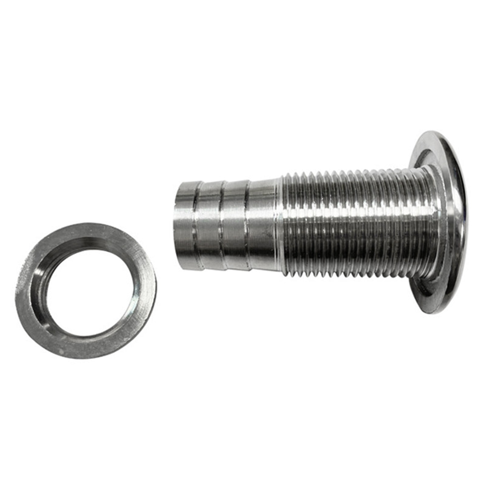 Marine Stainless Steel Barb Short Straight Through Hull Drain - Walmart.com