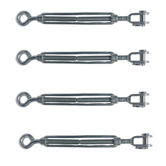 Marine Stainless Steel Jaw Eye 3/16" x 2-1/4" Turnbuckle for Cable Rope ...