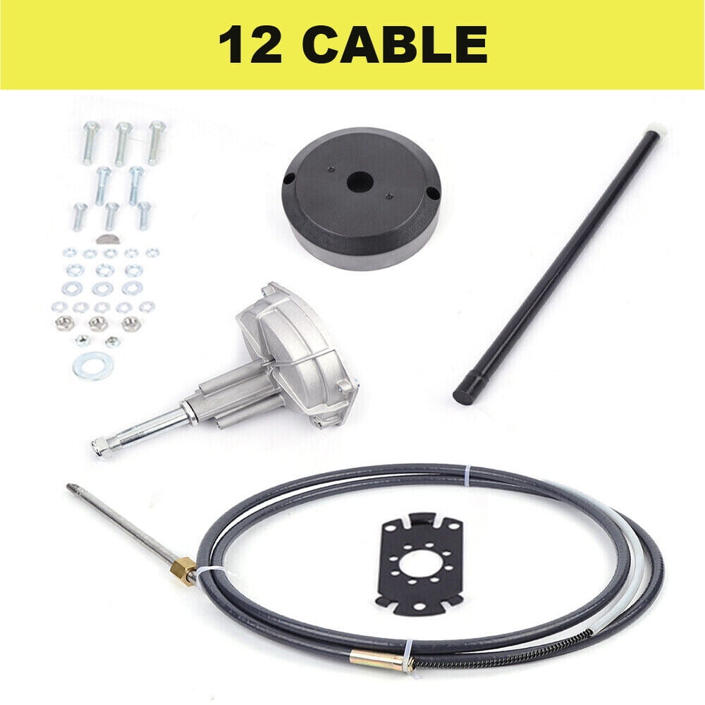Marine Steering System Kit Boat 12ft Steering Cable Rotary Helm 3Turn ...
