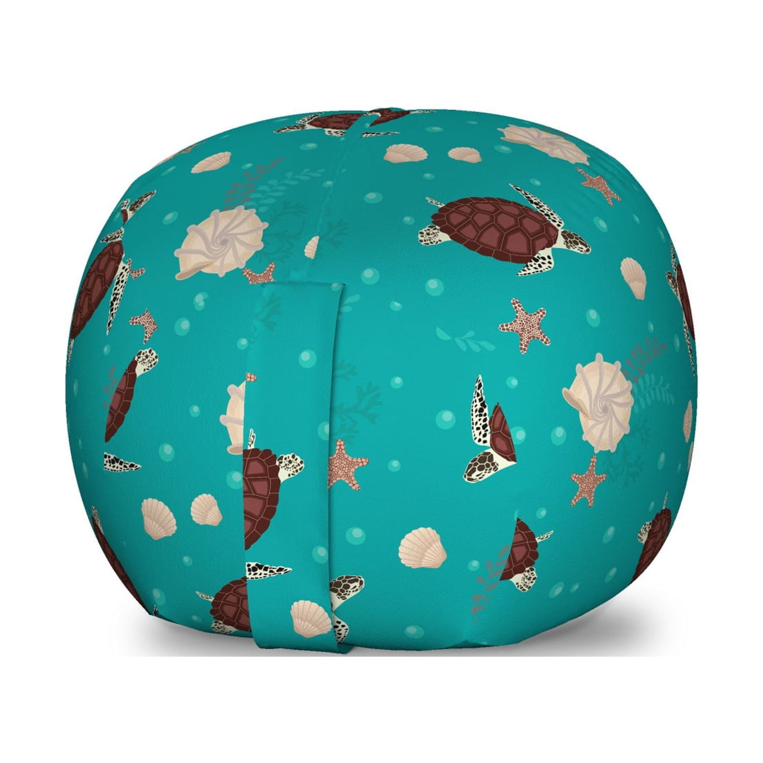 Marine Storage Toy Bag Chair, Continuous Bubbles Turtles Starfish and ...