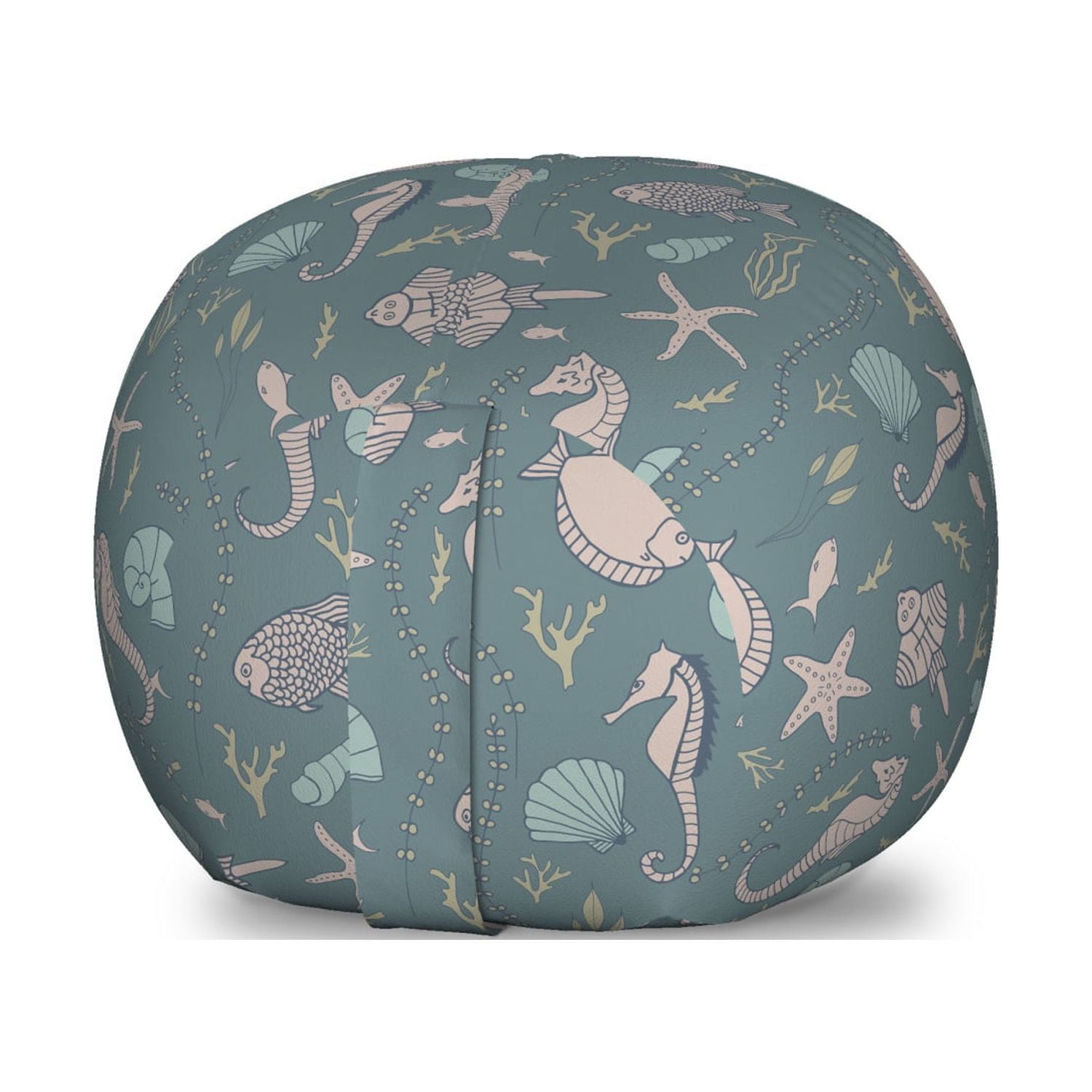 Marine Storage Toy Bag Chair, Underwater Creatures with Seahorse ...