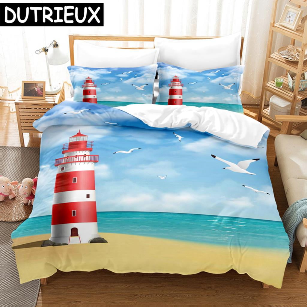 Marine Style Anchor Bedding Set Single Twin Full King Size Anchor Sign ...