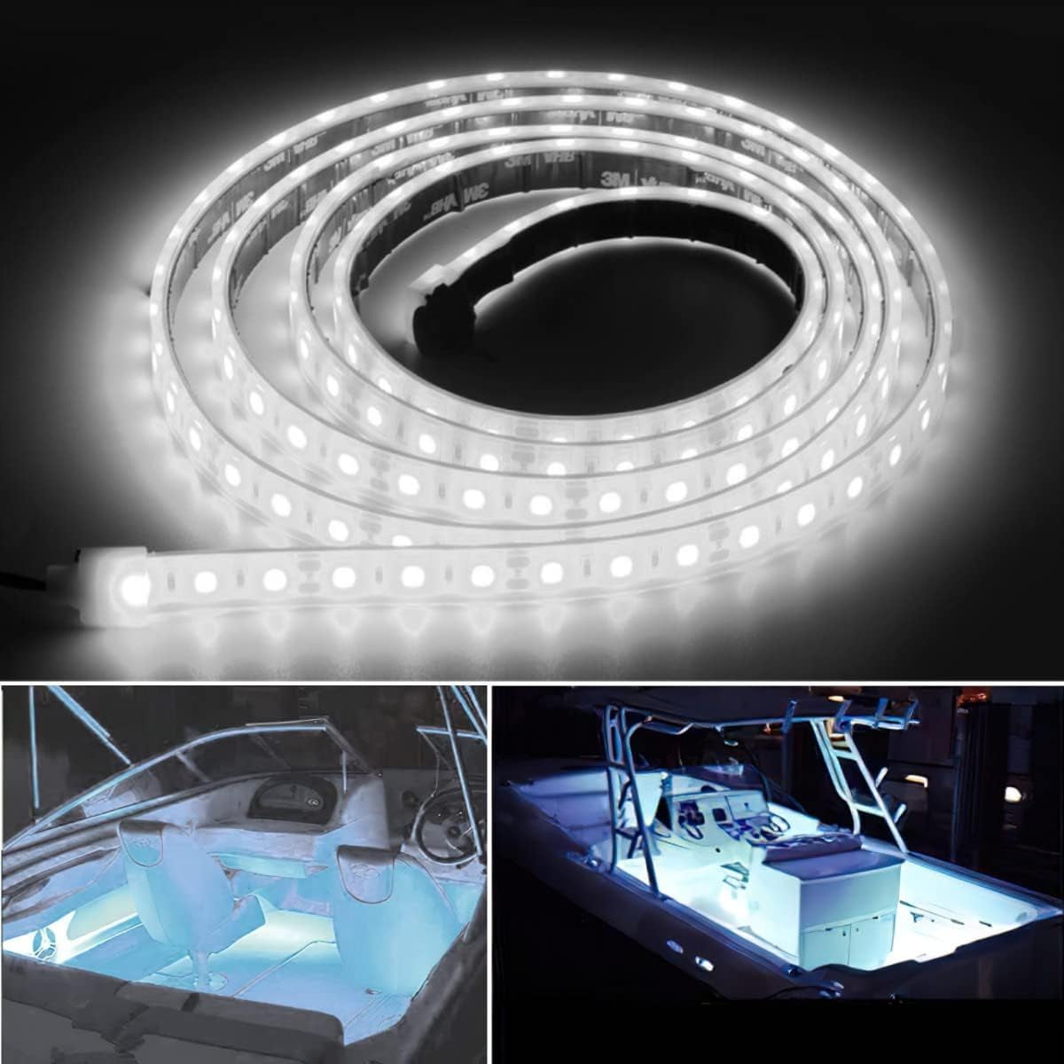 Marine Submersible Boat LED Strip Lights, 12V 6FT IP68 Waterproof ...