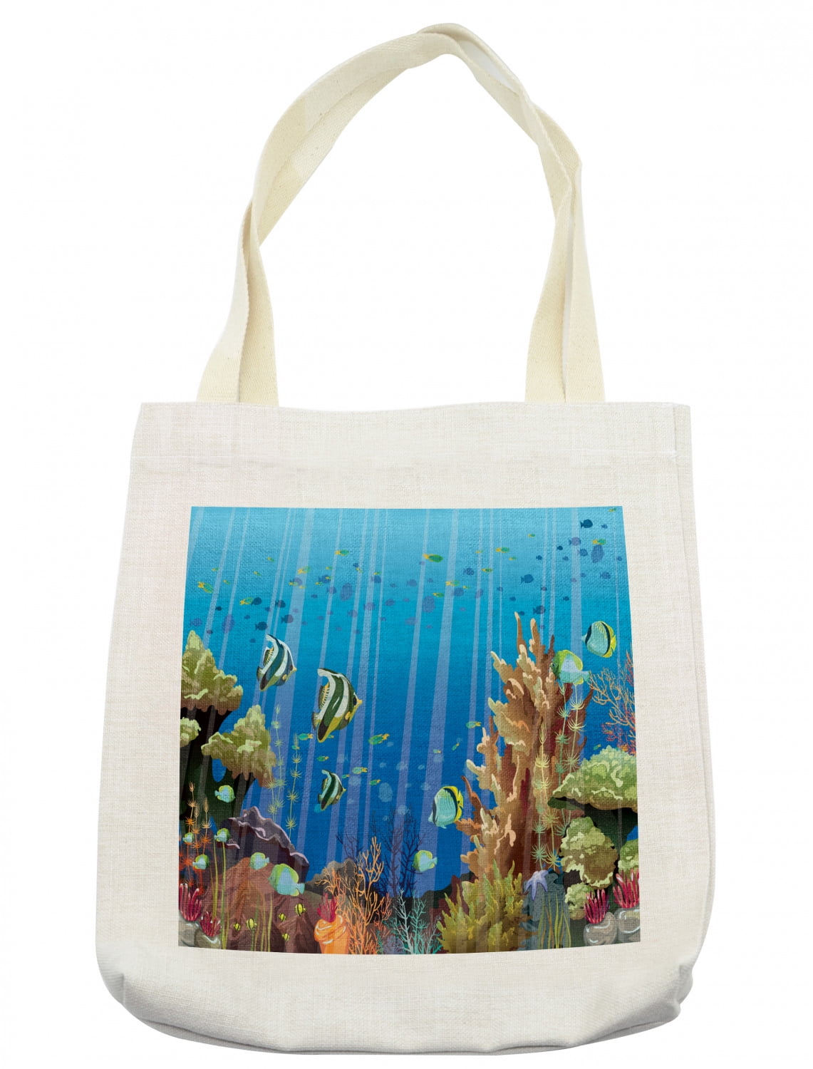 Marine Tote Bag, Majestic Universe Deep Underwater World Exotic Coral ...
