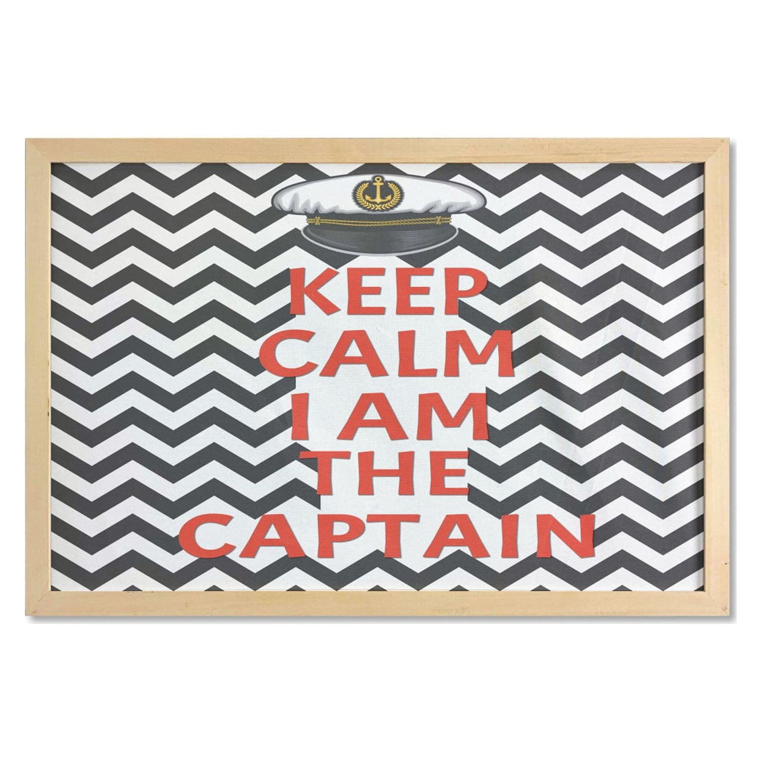 Marine Wall Art with Frame, Pop Culture Phrase with Keep Calm I am the ...