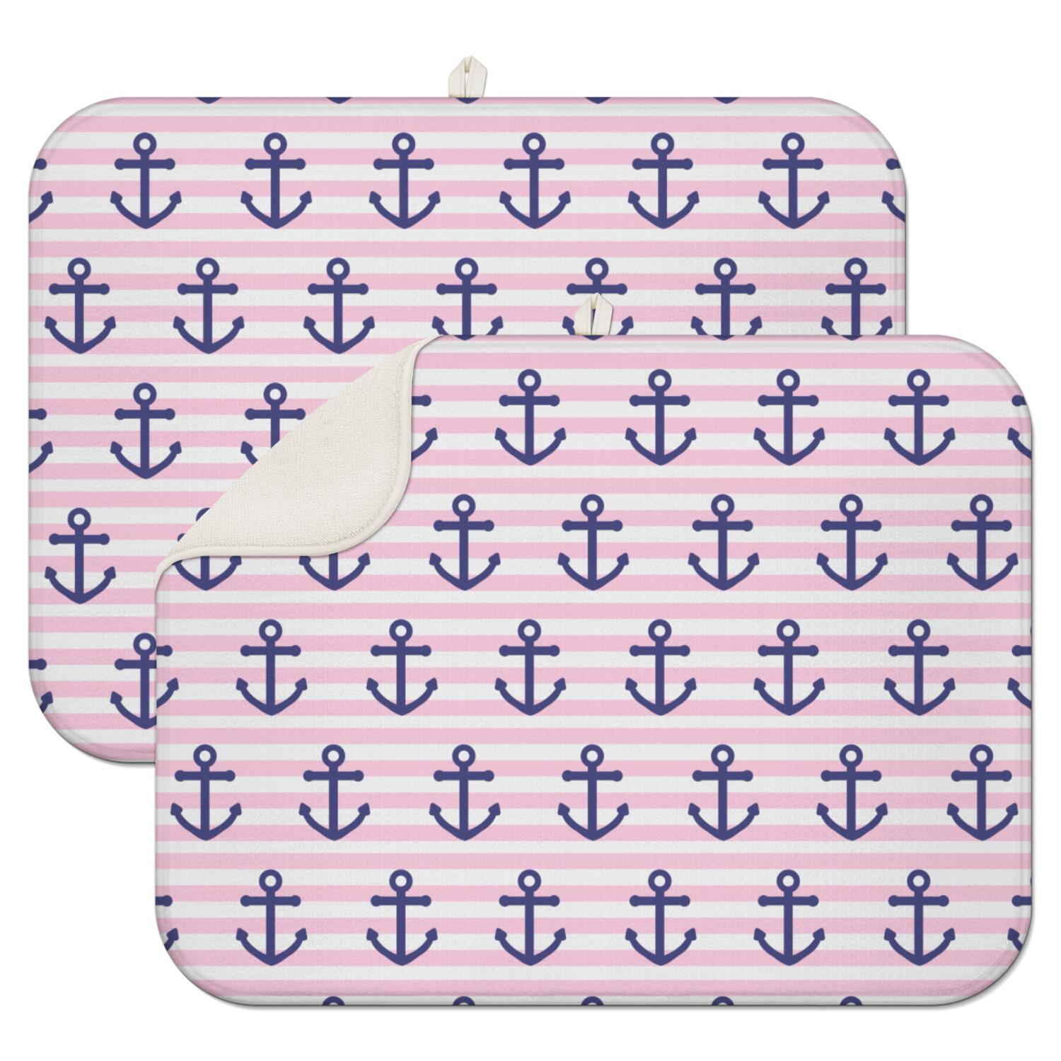 Marine Waves Coffee Mat Nautical Anchor Boat Sea Seaside Coastal Ocean ...