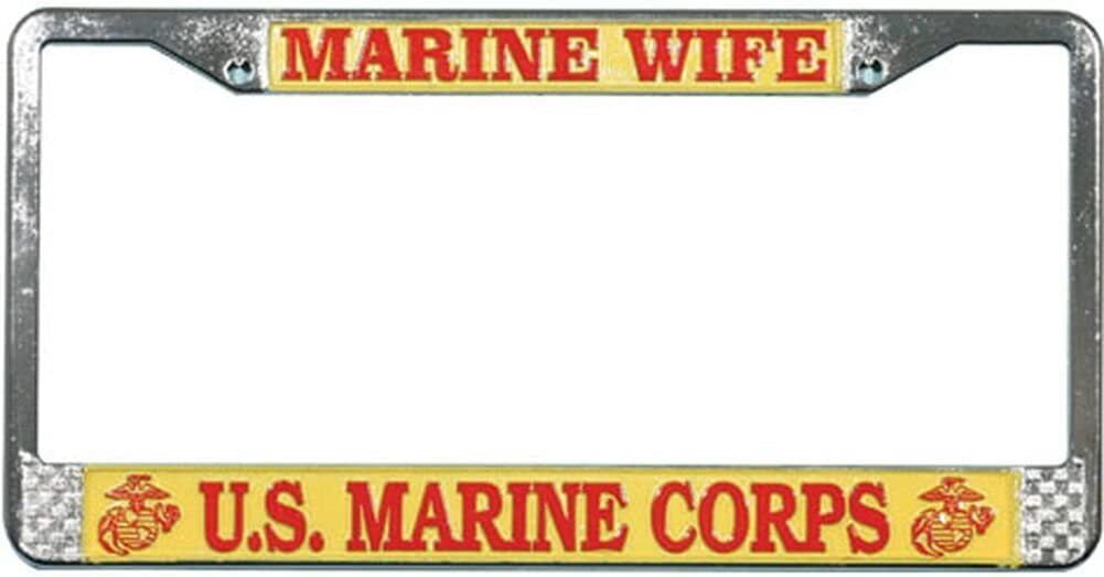 Marine Wife U.S. Marine Corps Chrome License Plate Frame Official ...