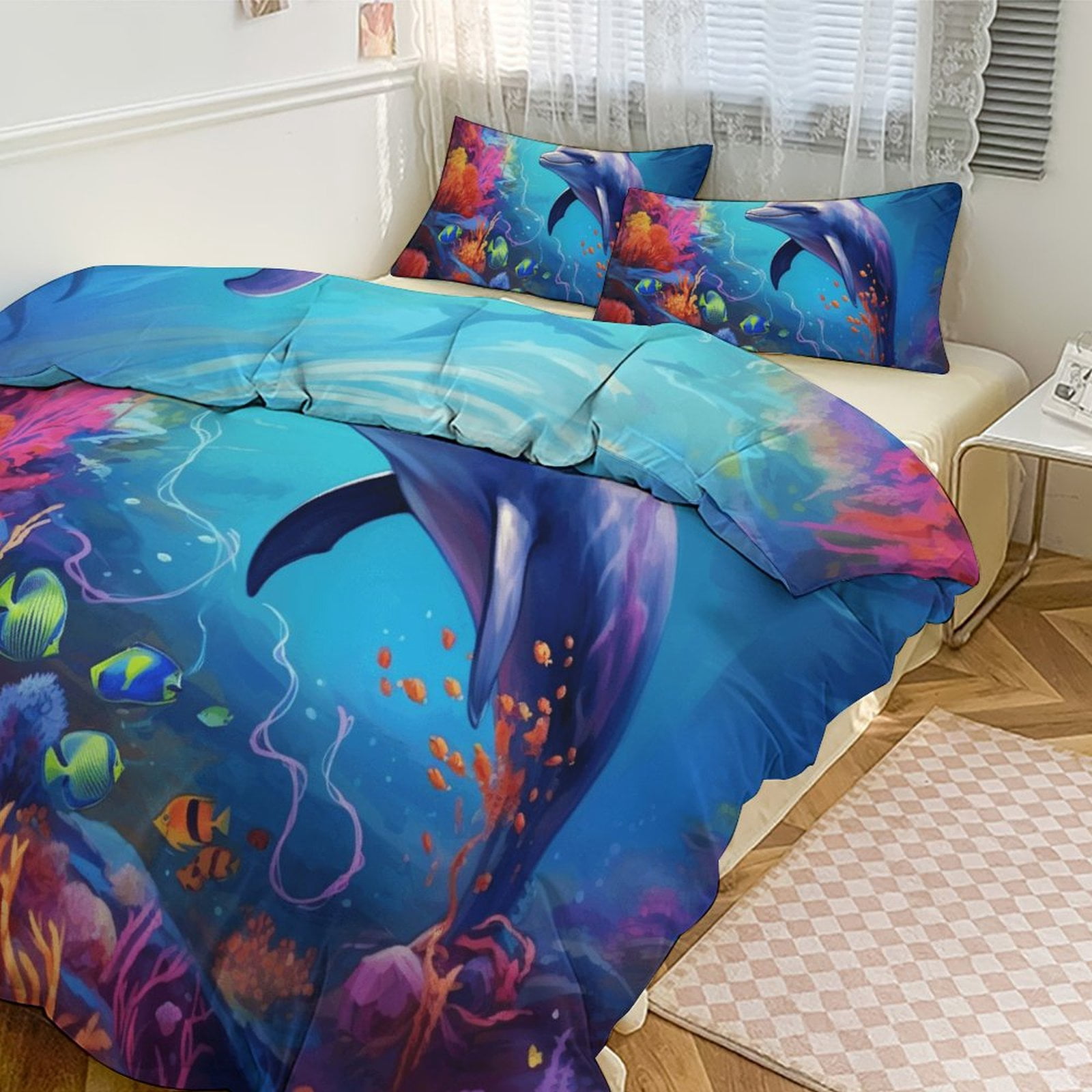 Marine World Dolphin 3D Duvet Cover Set Quilt Cover Theme of for ...