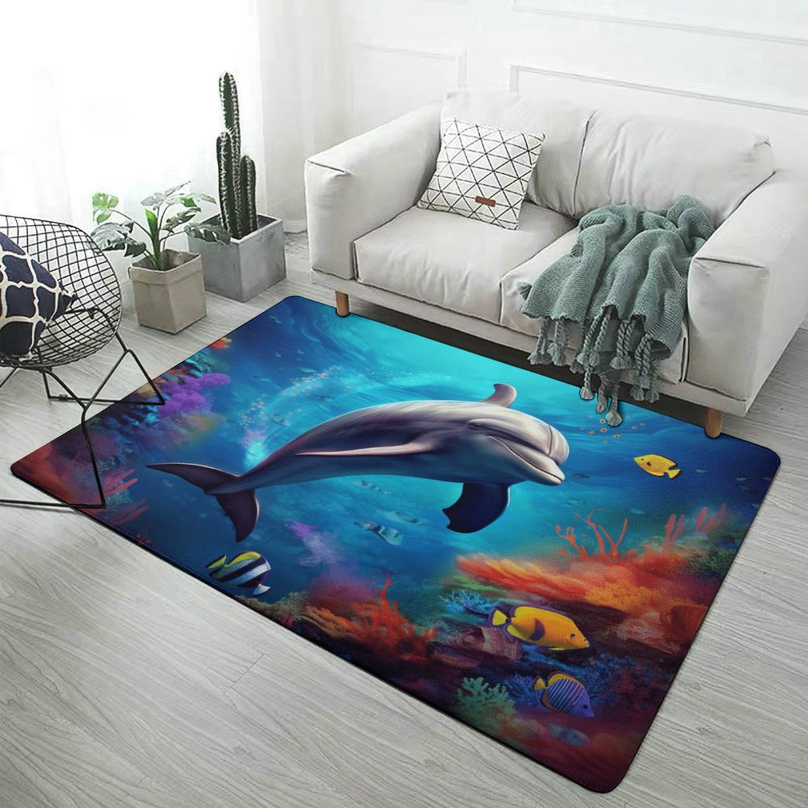 Marine World Dolphin Carpet for Home Decoration Rugs for Bedroom Kids ...