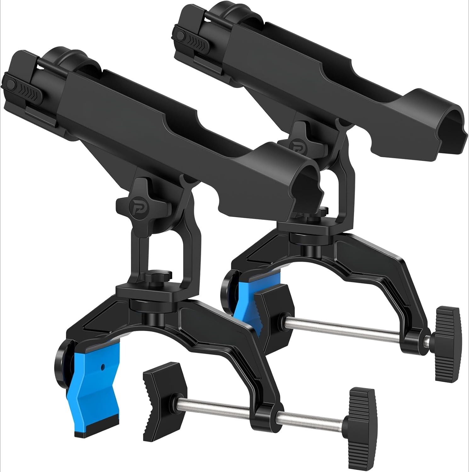 Marine fishing rod bracket with enlarged clamp, innovative double V ...