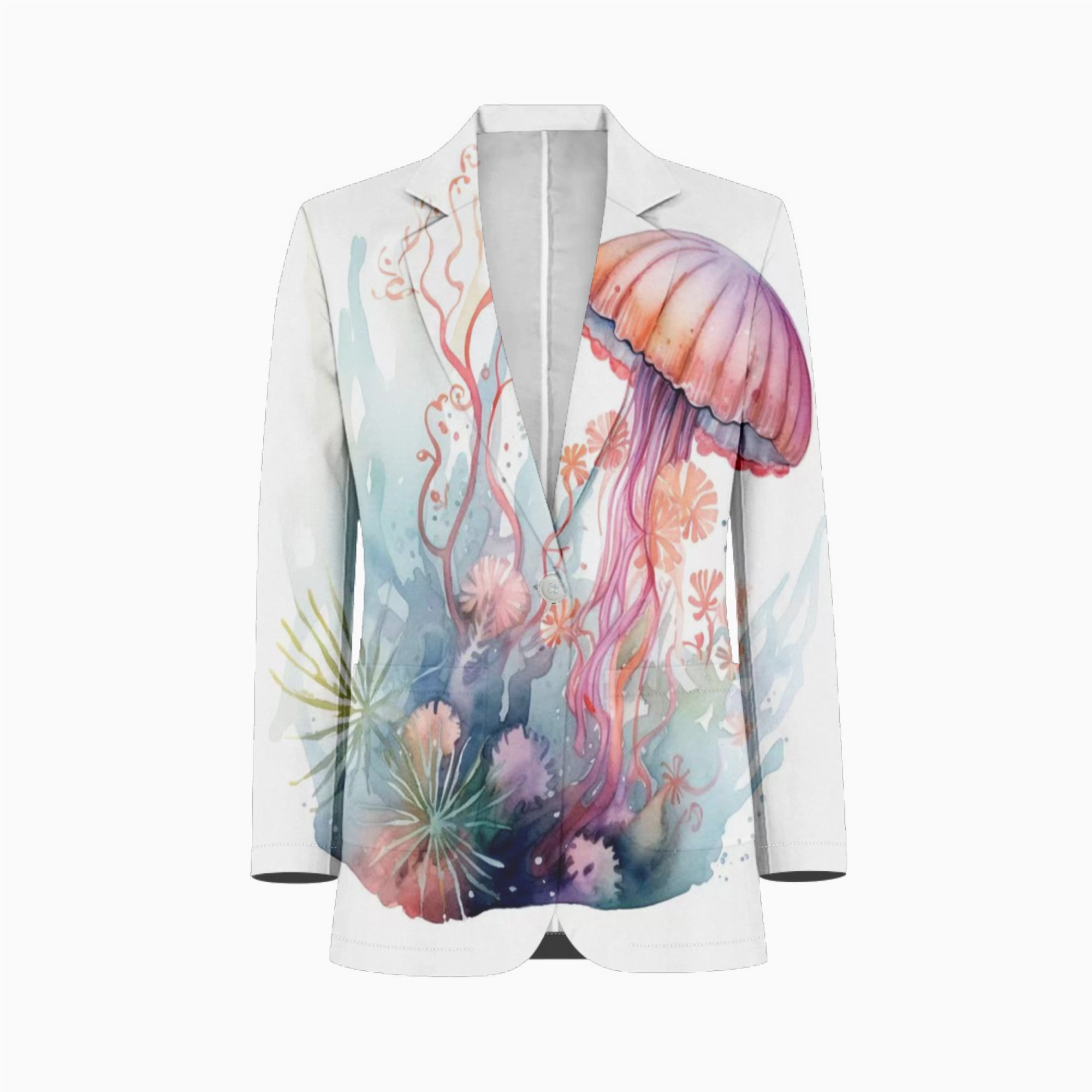 Marine life jellyfish Mens Suits Shawl Collar Slim Fit Suit Mens Groom ...
