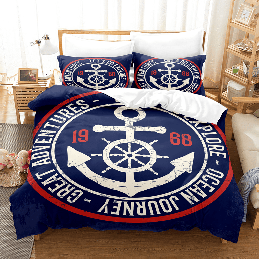 Marine style anchor Bedding Set Single Twin Full King Size Anchor sign ...
