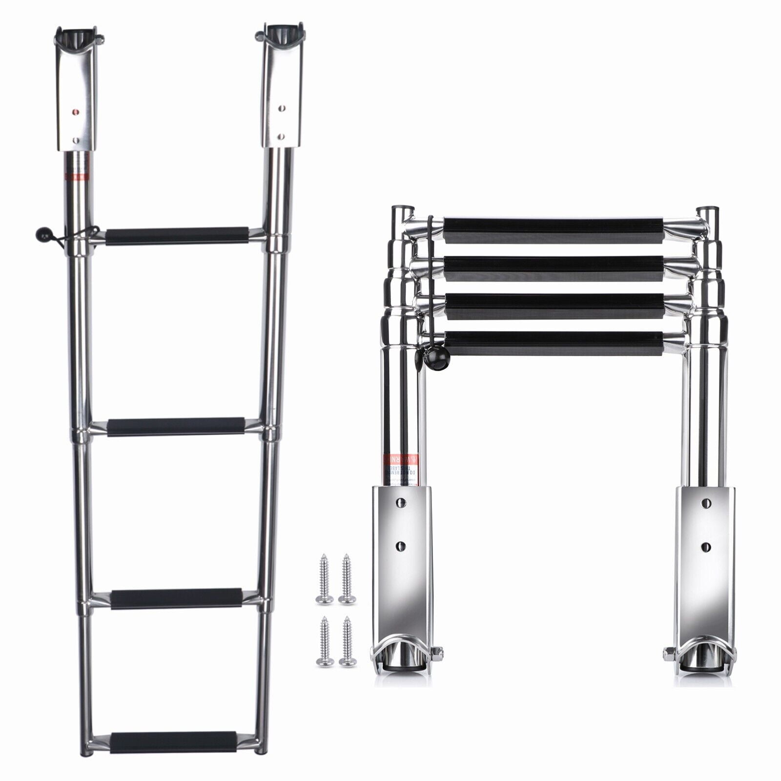 Marinebaby Stainless Steel 4 Step Over Platform Telescoping Boat Ladder ...