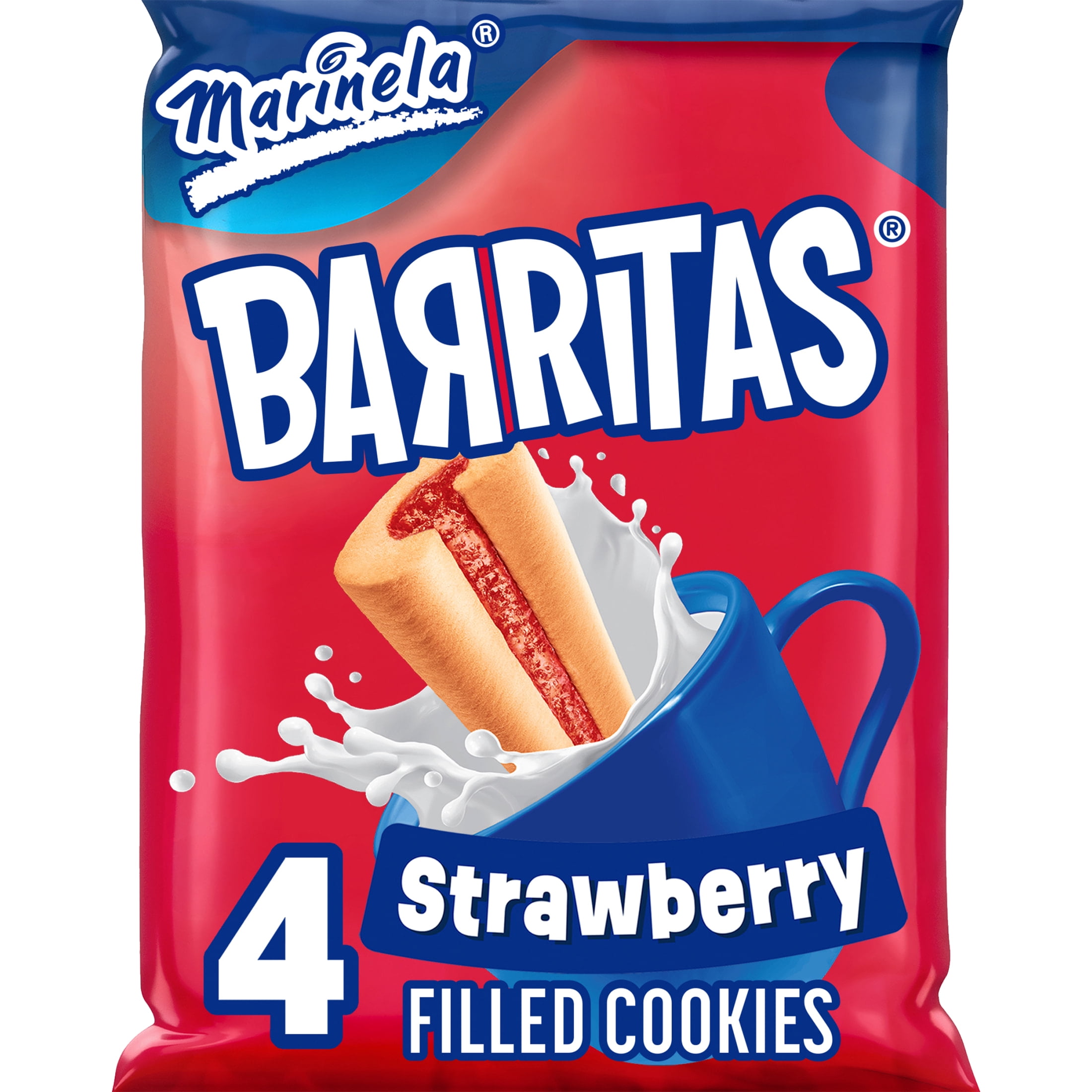 Marinela Barritas Fresa Filled Cookies, 2 packs, Strawberry Cookie Bars ...
