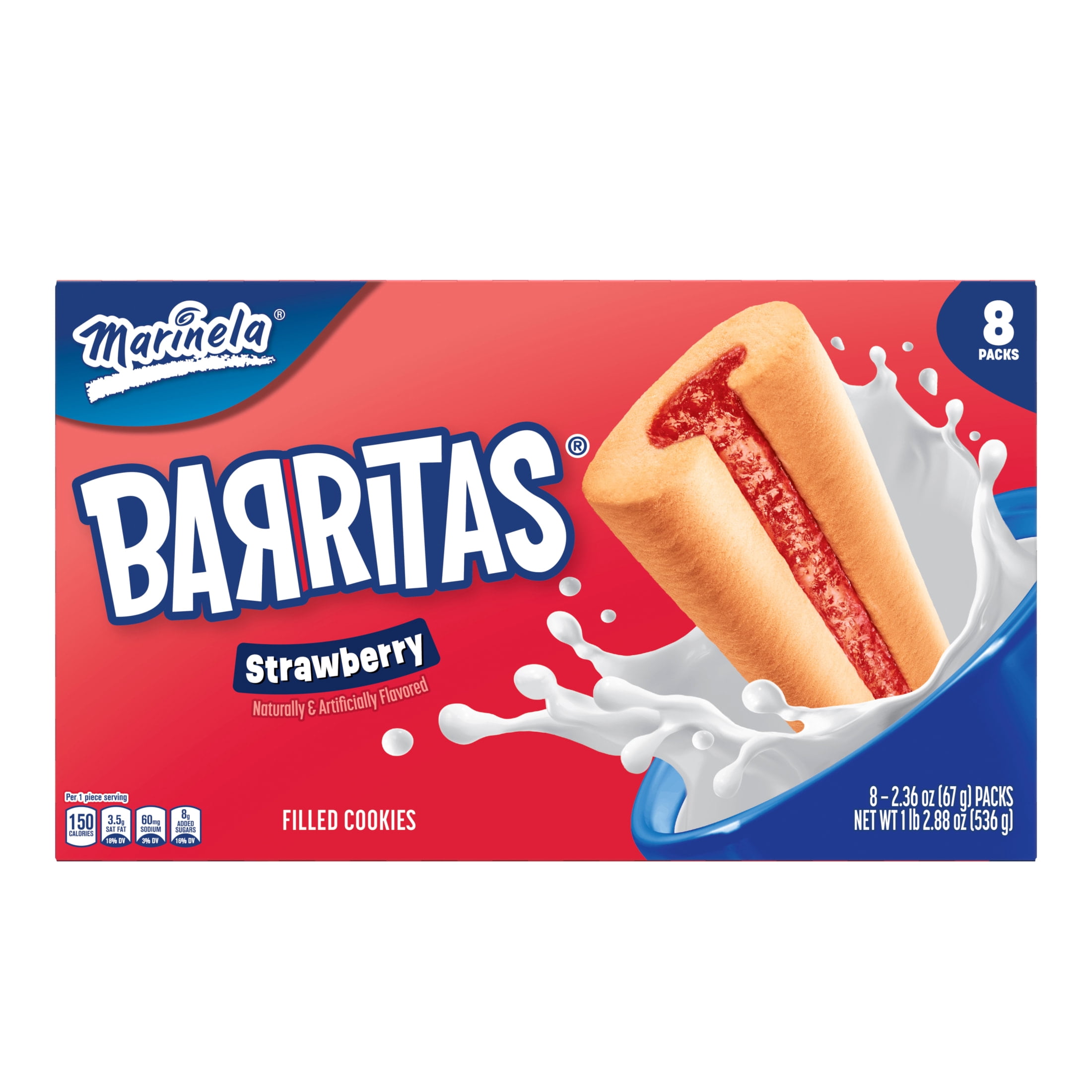 Marinela Barritas Fresa Filled Cookies, 8-Pack Mexican Galletas 18.88oz ...