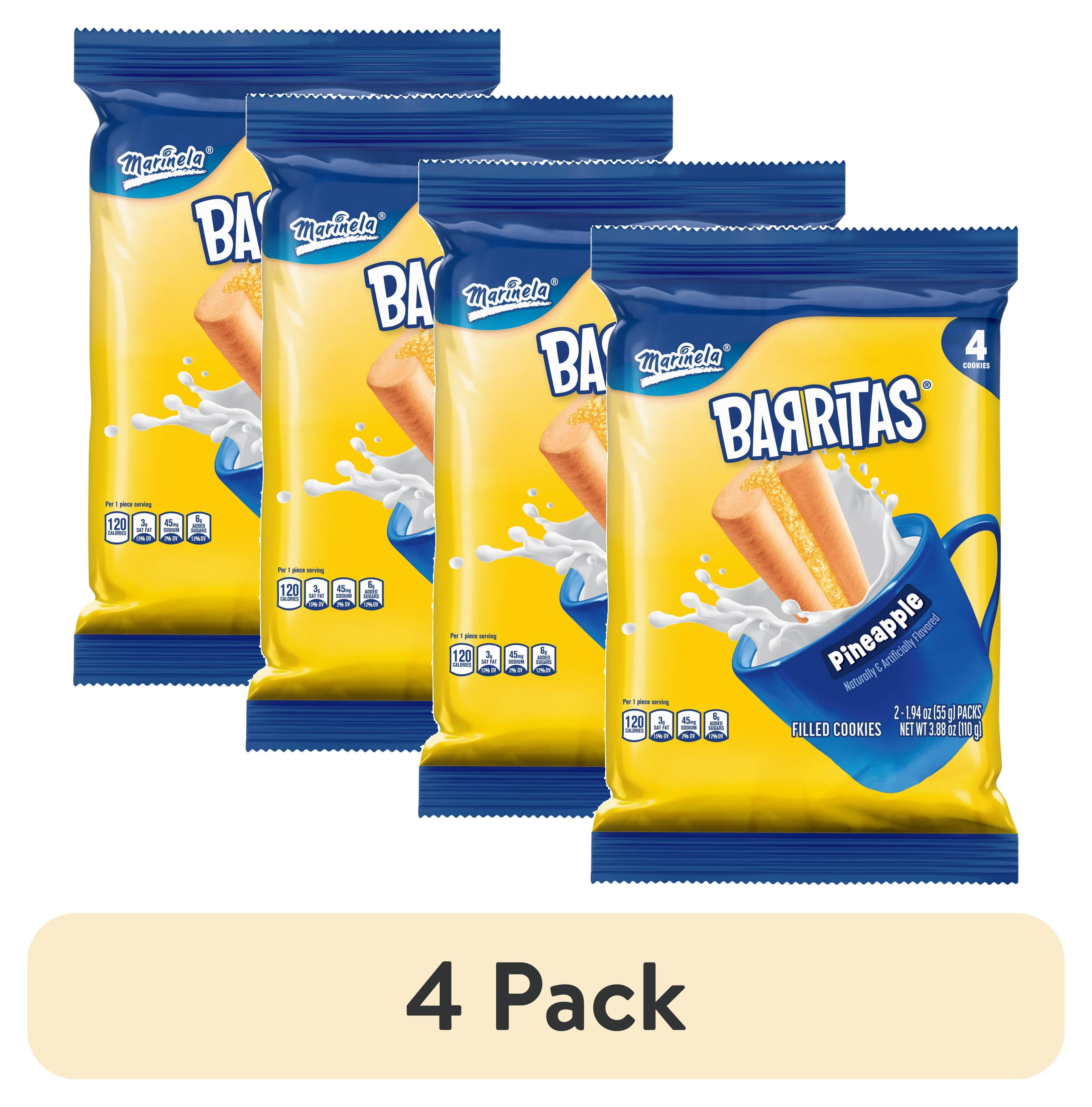 (4 pack) Marinela Barritas Piña Filled Cookies, 2 packs, Pineapple ...