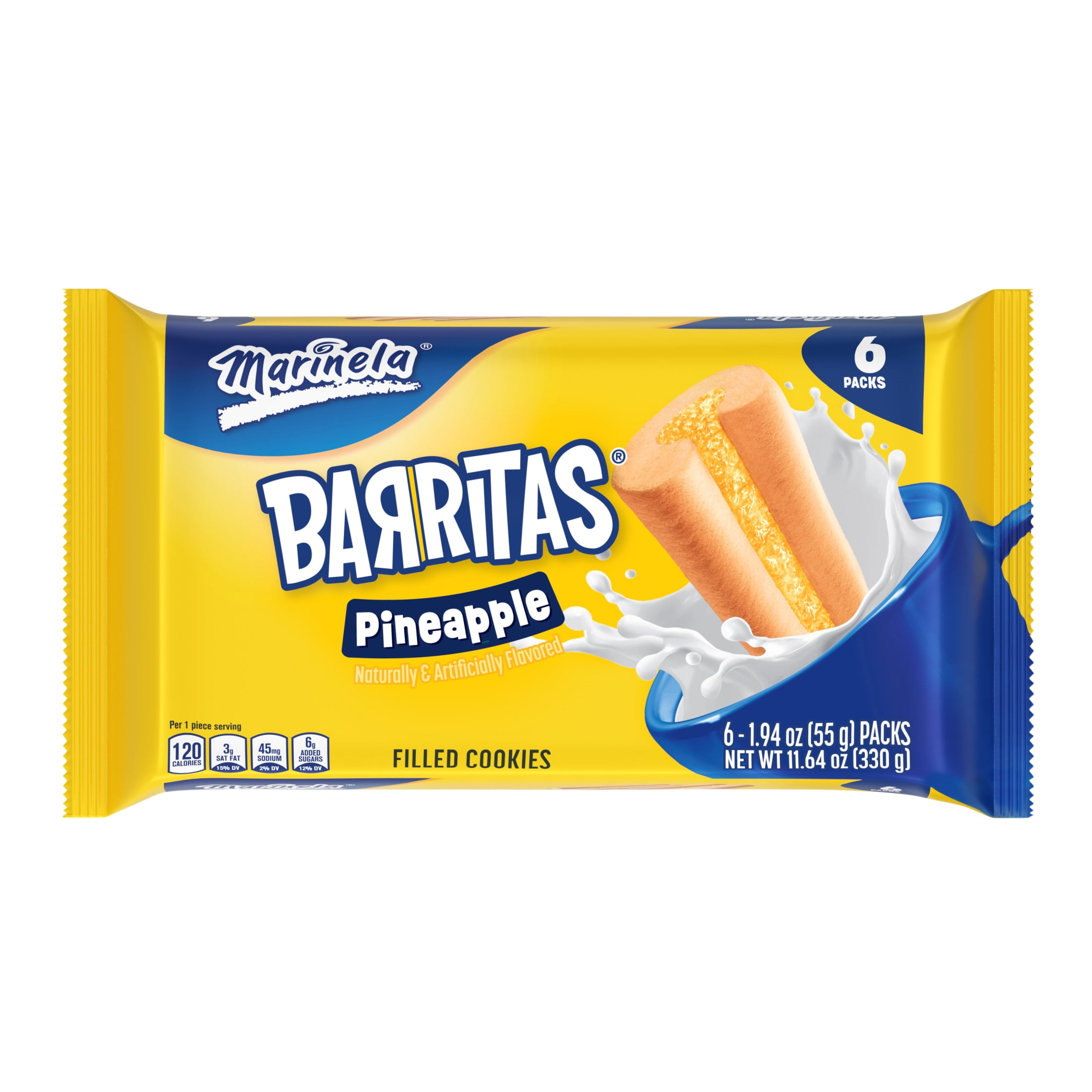 Marinela Barritas Piña Filled Cookies, 6 packs, Pineapple Cookie Bars ...