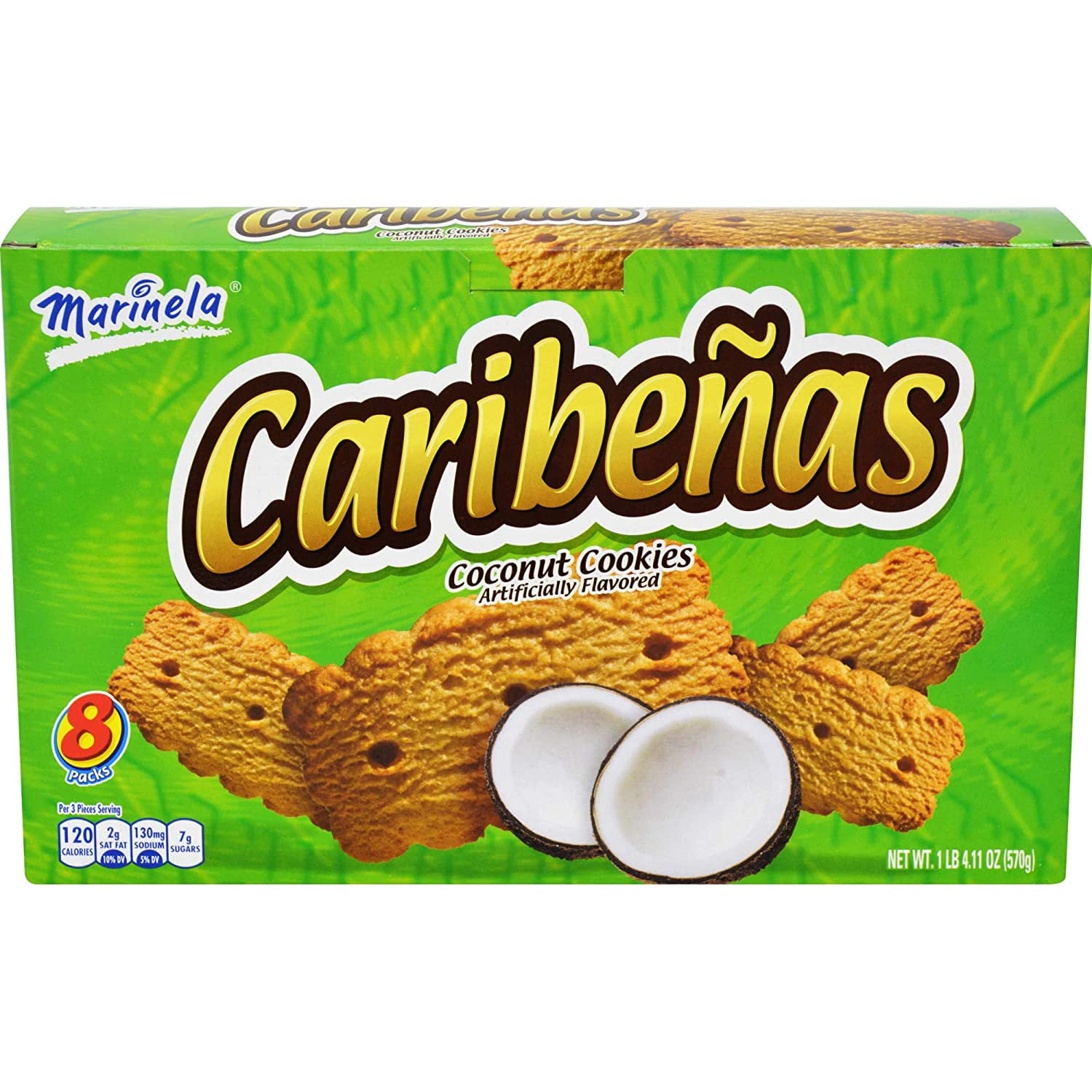 Marinela Caribenas Coconut Cookies, 8 count, 20.1 oz - Walmart.com