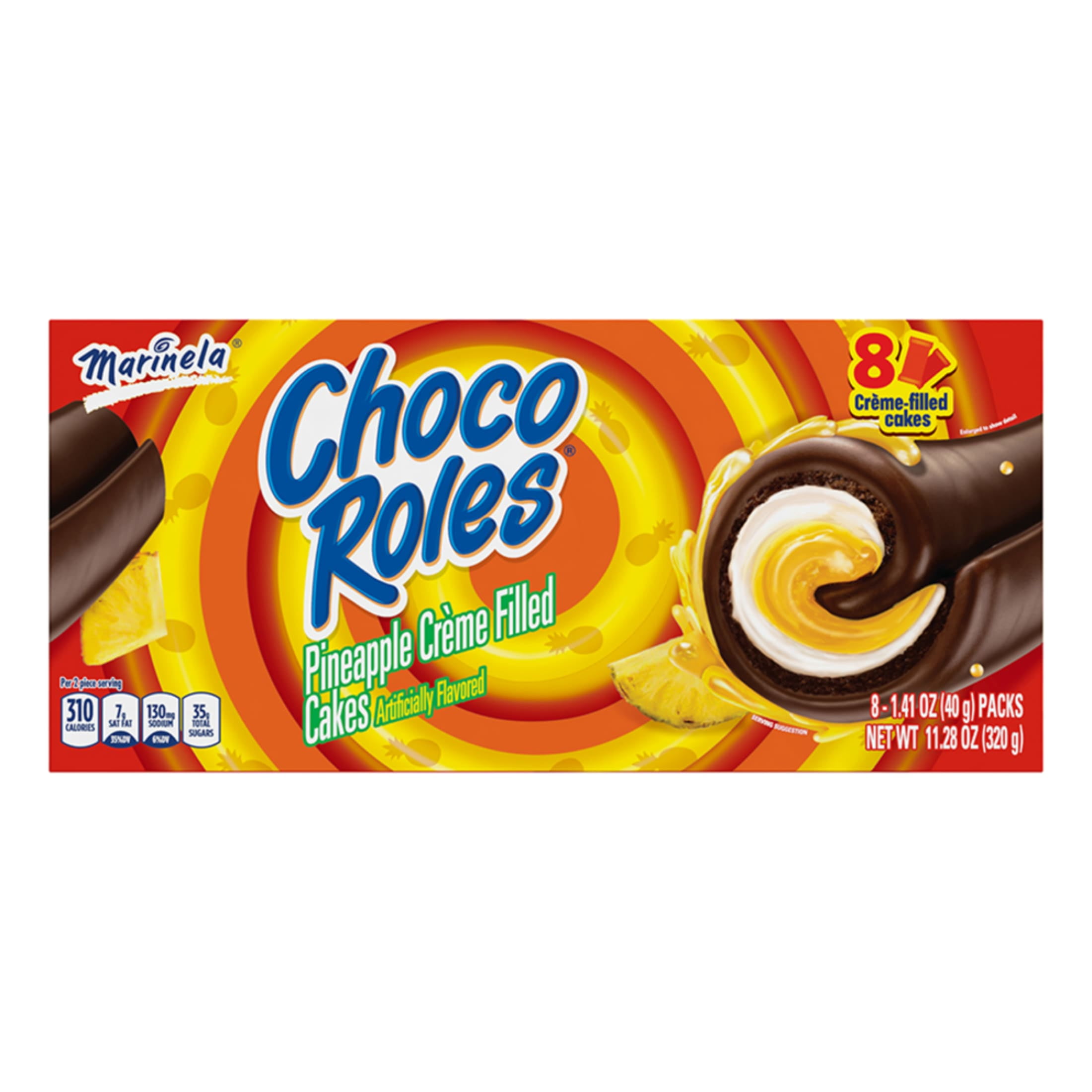 Marinela Choco Roles Pineapple Crème Filled Cakes, 8 packs, Soft ...