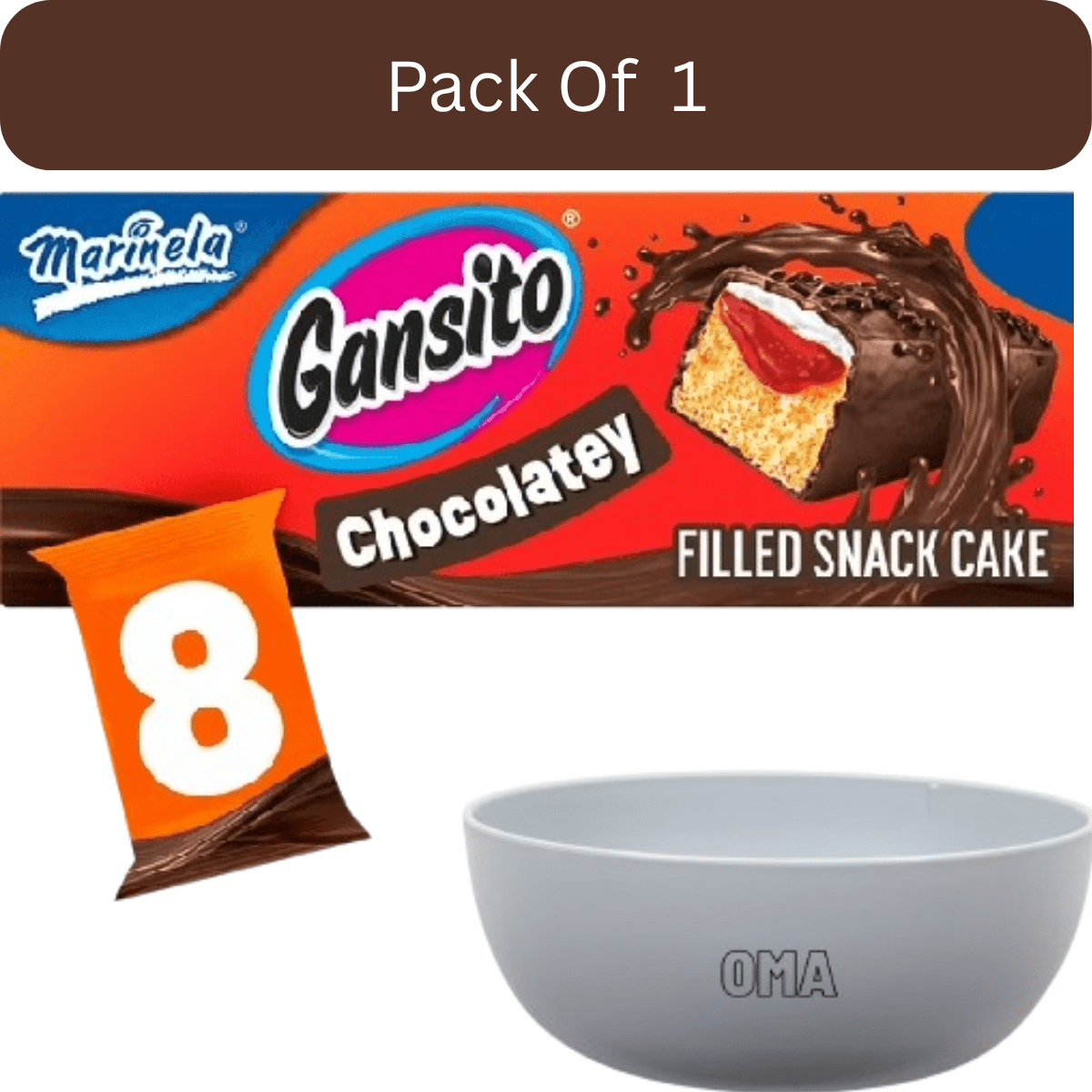 Marinela Gansito Chocolatey Filled Snack Cake – 8 Packs, 14.08 oz ...