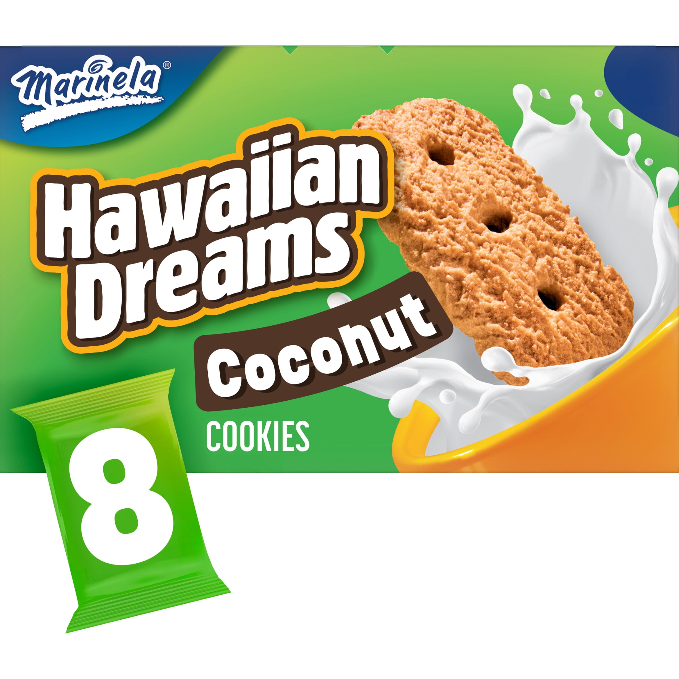 Marinela Mexican Caribeñas Coconut Cookies, Enjoy 8 Packs, Artificially ...