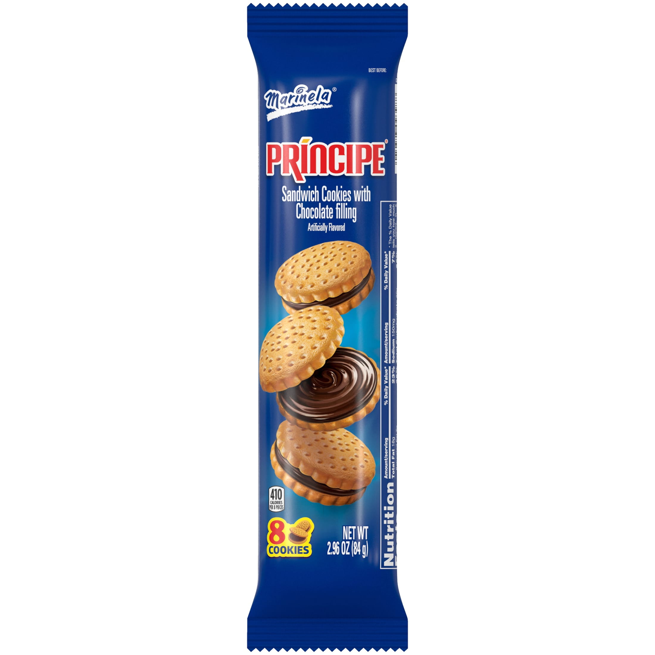 (2 pack) Marinela Principe Chocolate Sandwich Cookies, 8 count, Cookies ...