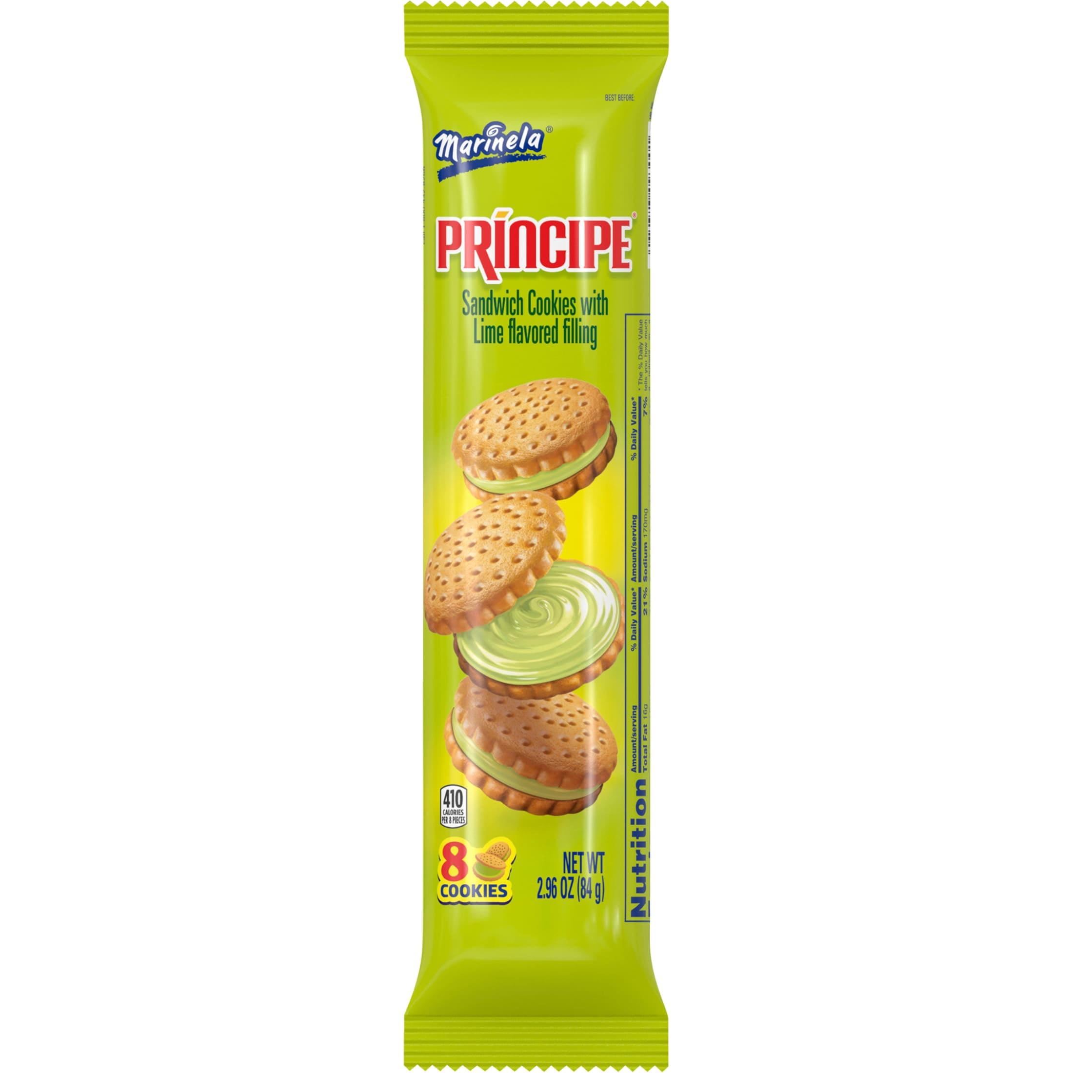Marinela Principe Lime Filled Sandwich Cookies, 8 count - Walmart.com