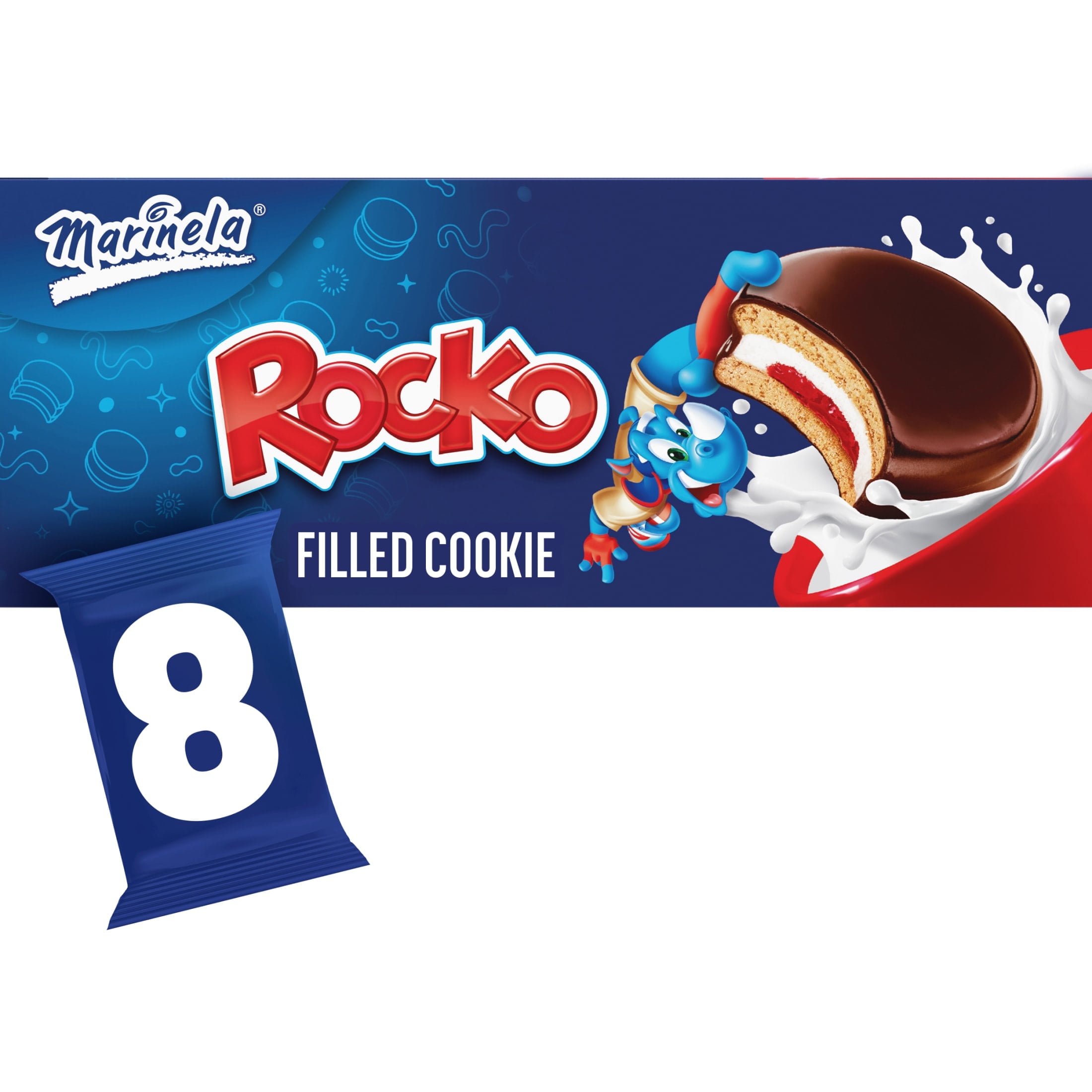 Marinela Rocko Strawberry and Marshmallow Filled Cookies, 8 count ...