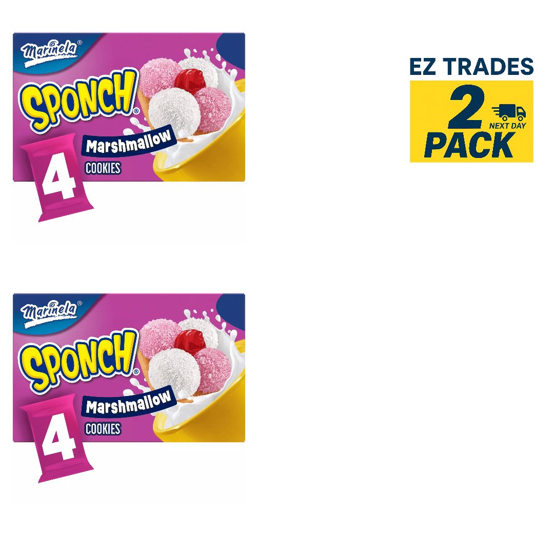 Marinela Sponch Coconut Strawberry Marshmallow Cookies Snack Packs, 4 ...