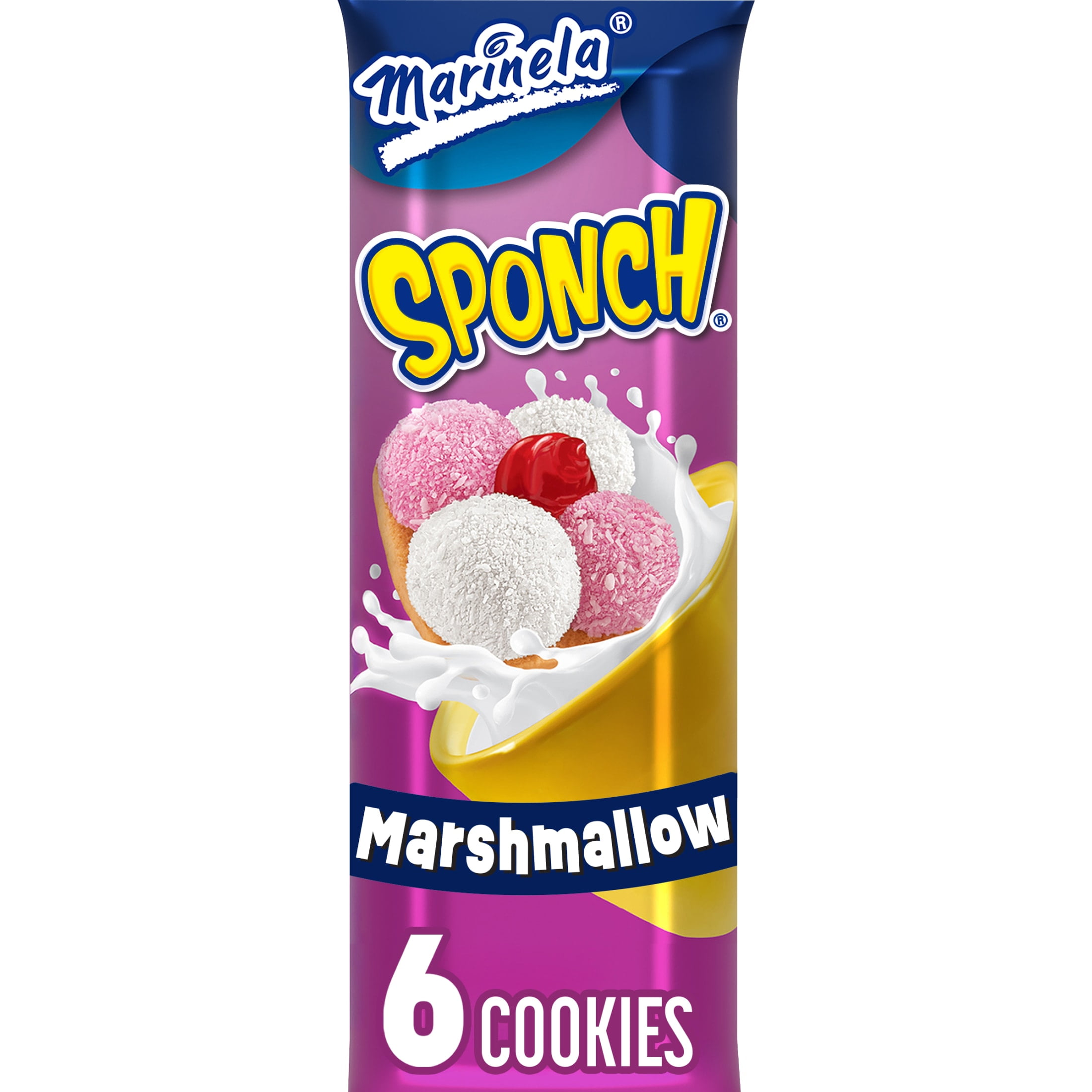 (4 pack) Marinela Sponch Coconut and Strawberry Marshmallow Cookies, 6 ...