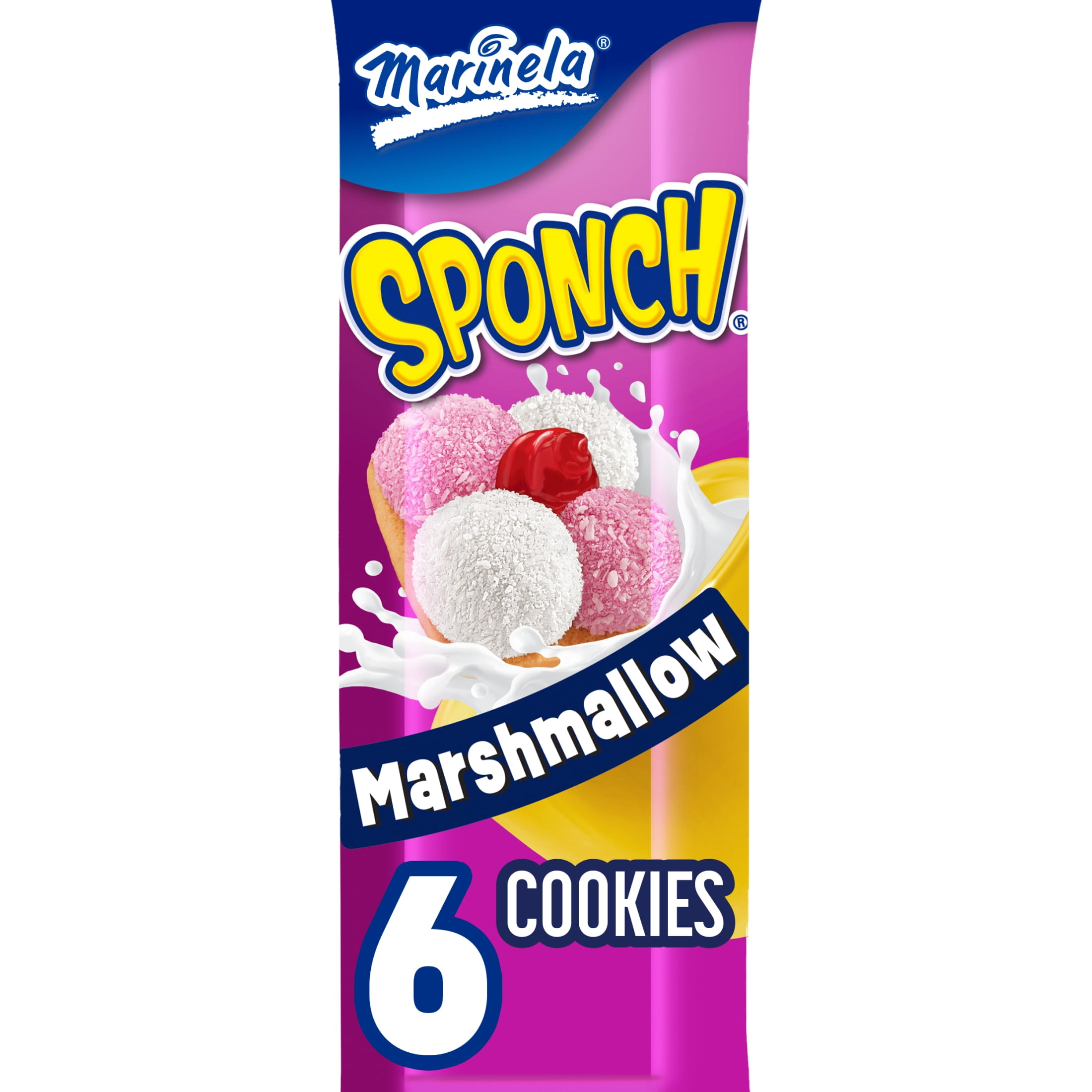 Marinela Sponch Regular Size Coconut and Strawberry Marshmallow Cookies ...