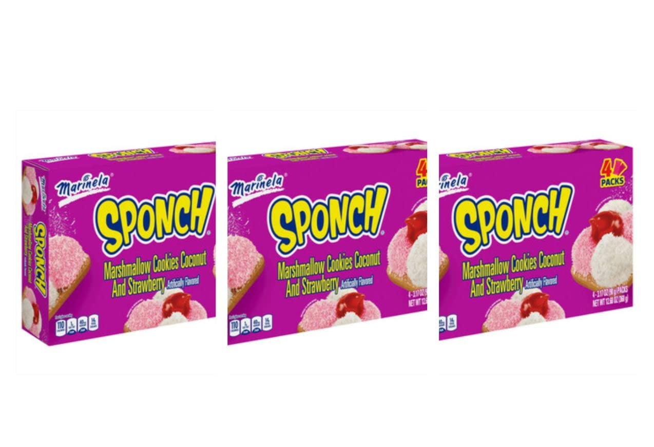 Marinela Sponch Marshmallow Cookies, Crispy Snack with Coconut and ...